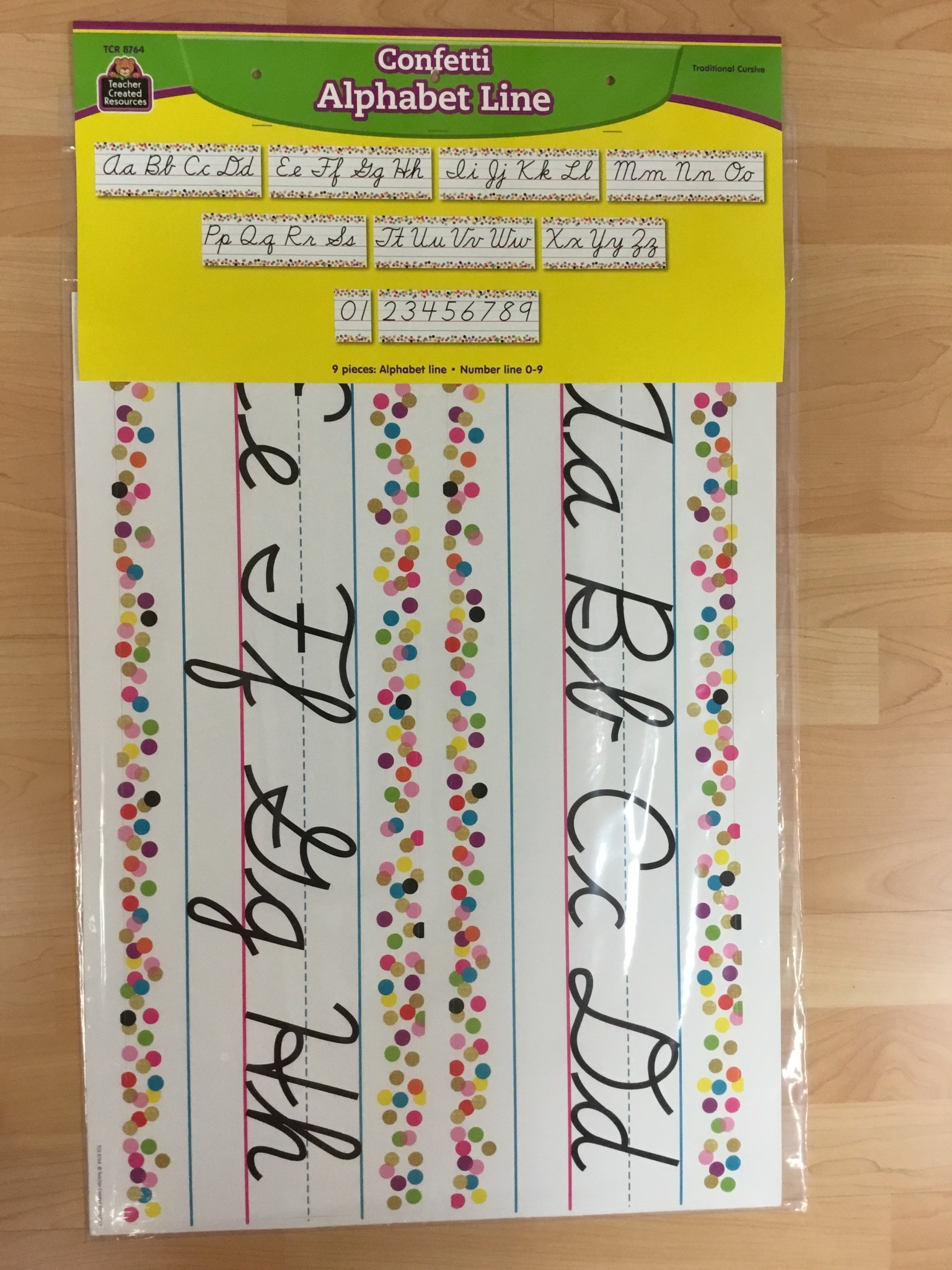 Confetti Cursive Alphabet Line - School Spot