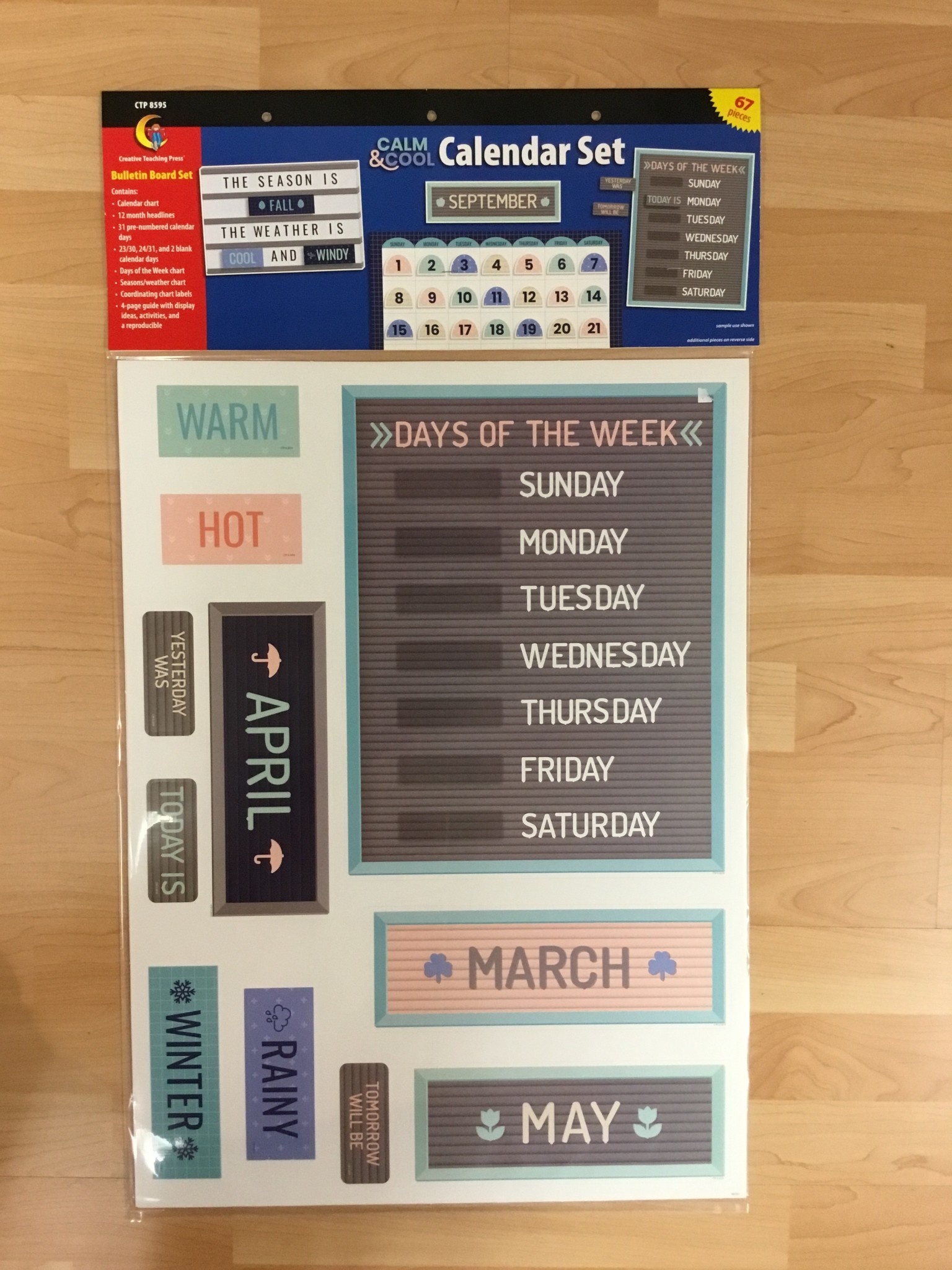 Calm & Cool Calendar Bulletin Board - School Spot