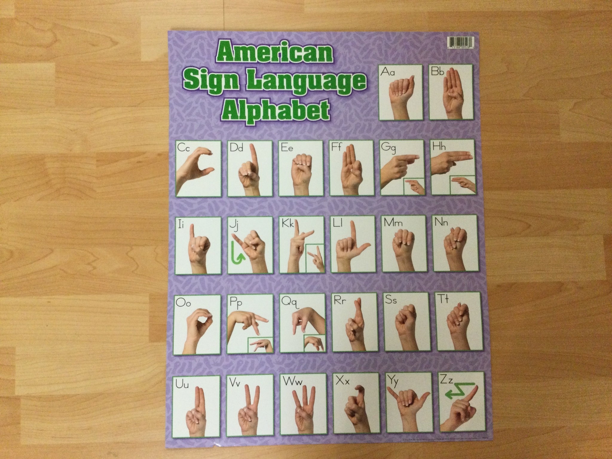 ASL Alphabet & Number 2-Sided Chart - School Spot