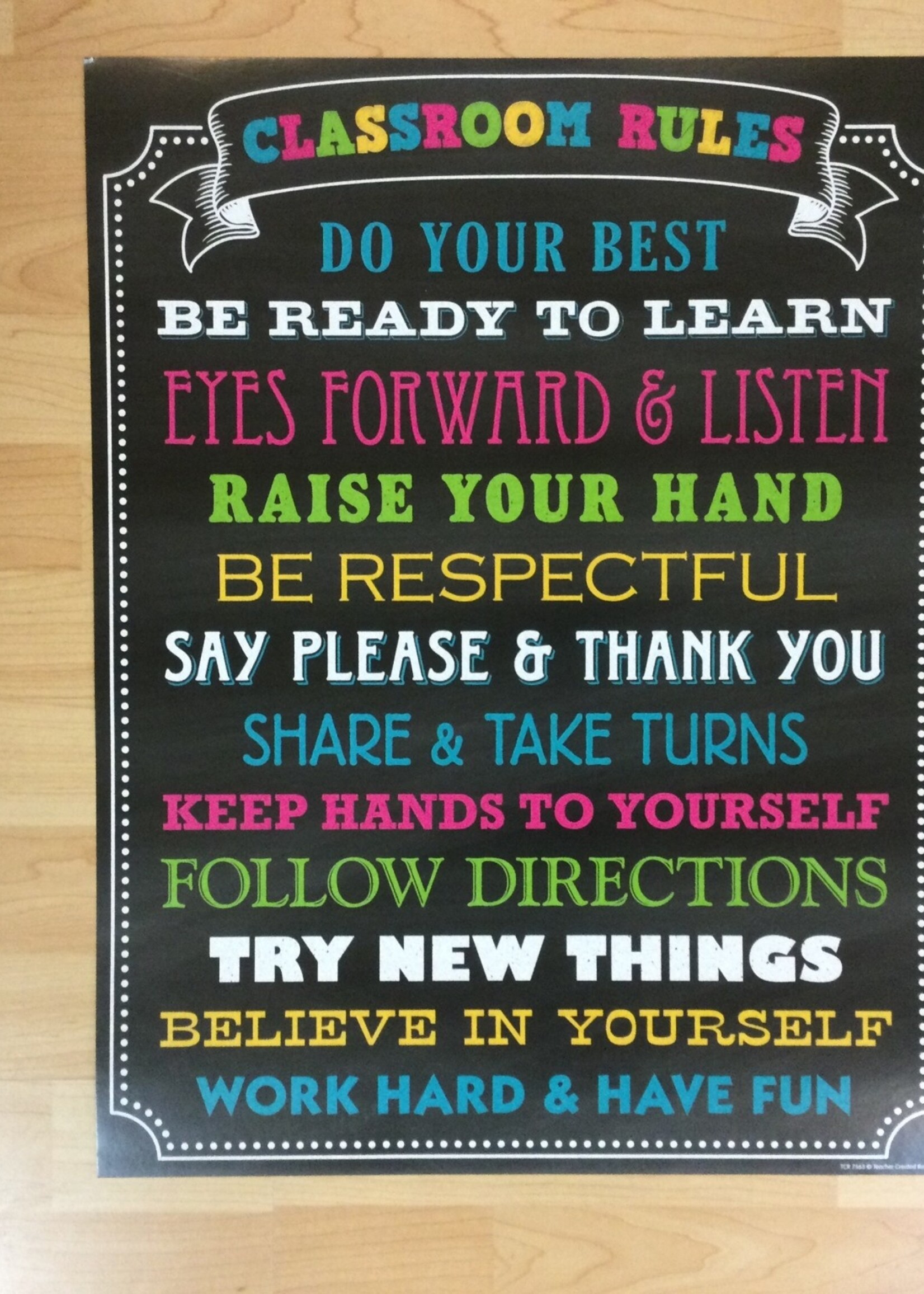 Chalkboard Classroom Rules Chart - School Spot