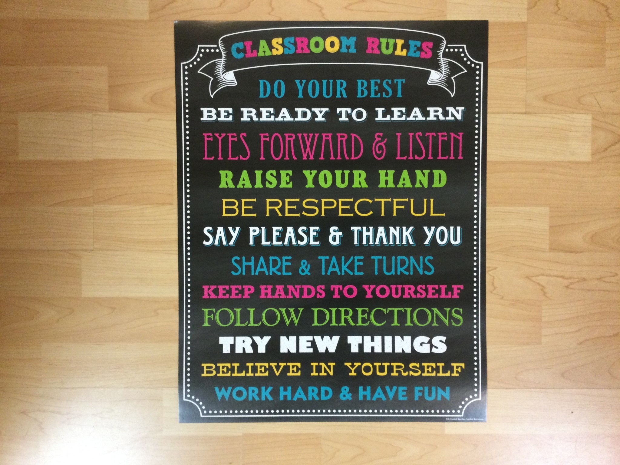 Chalkboard Brights Classroom Rules Chart - School Spot
