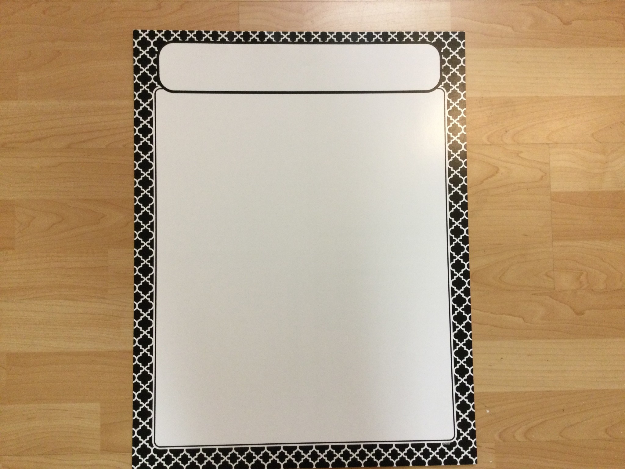 Moroccan Black Blank Chart - School Spot