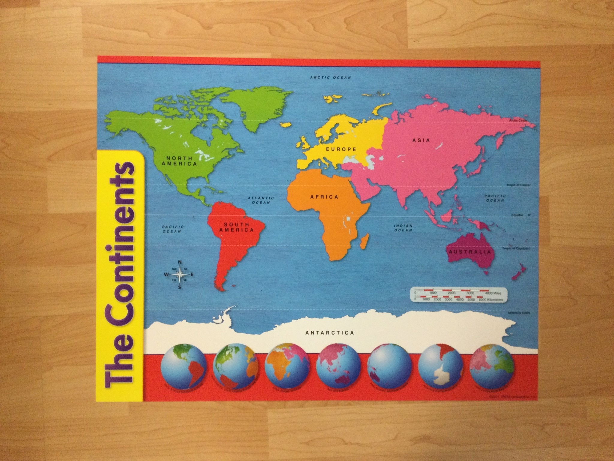 The Continents Chart - School Spot