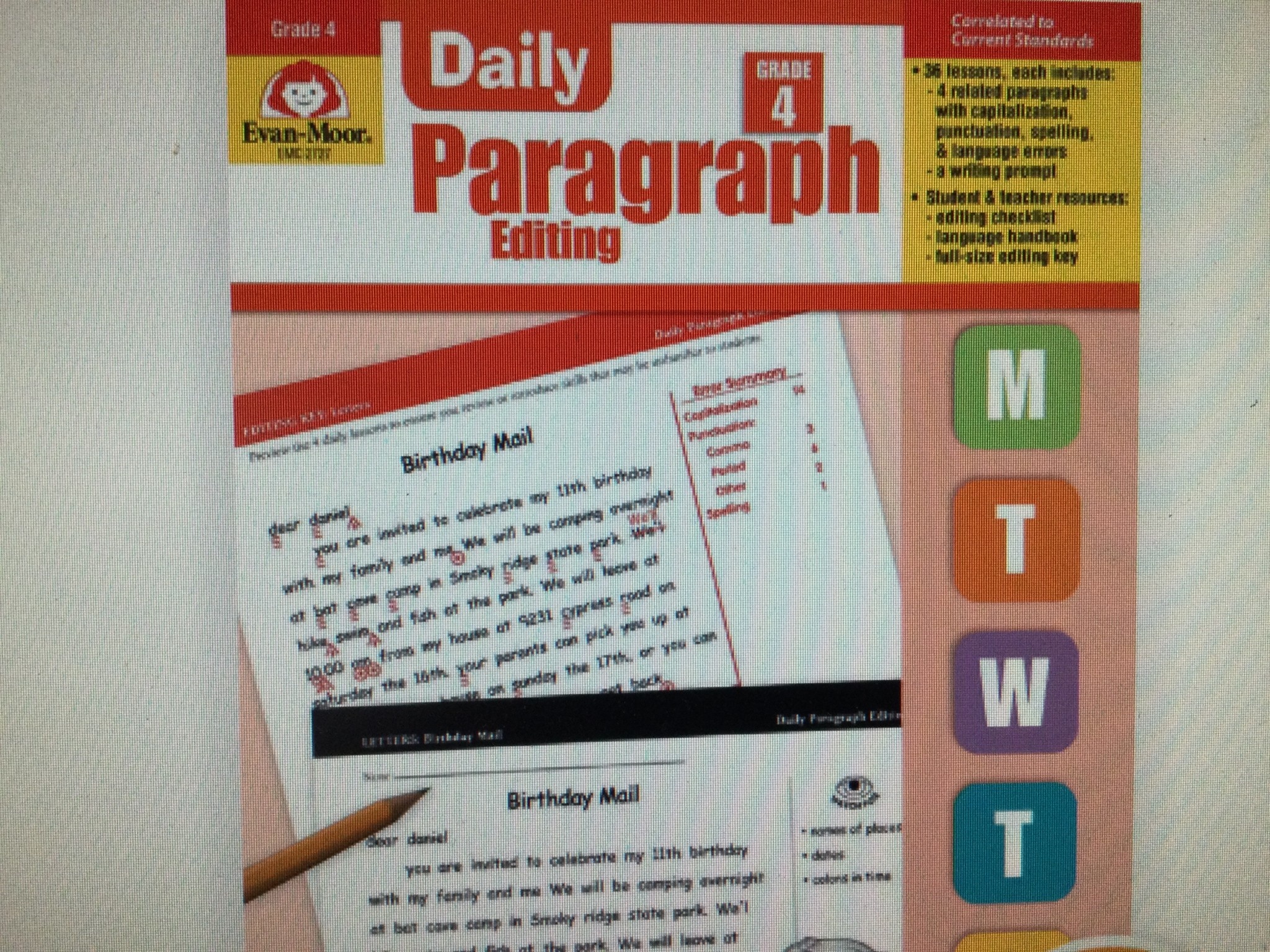 Daily Paragraph Editing Grade 4 - School Spot