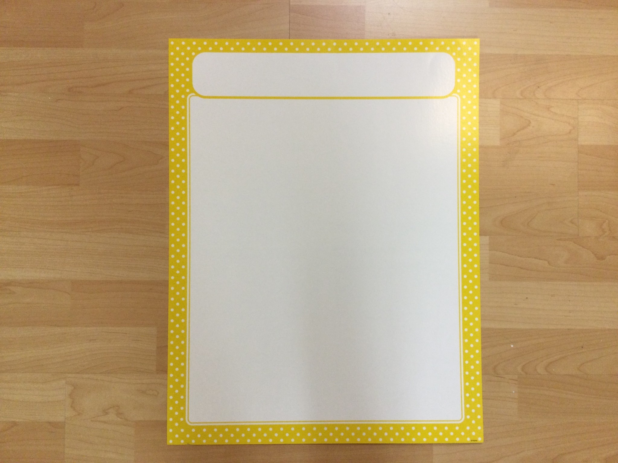 Yellow Polka Dot Blank Chart - School Spot