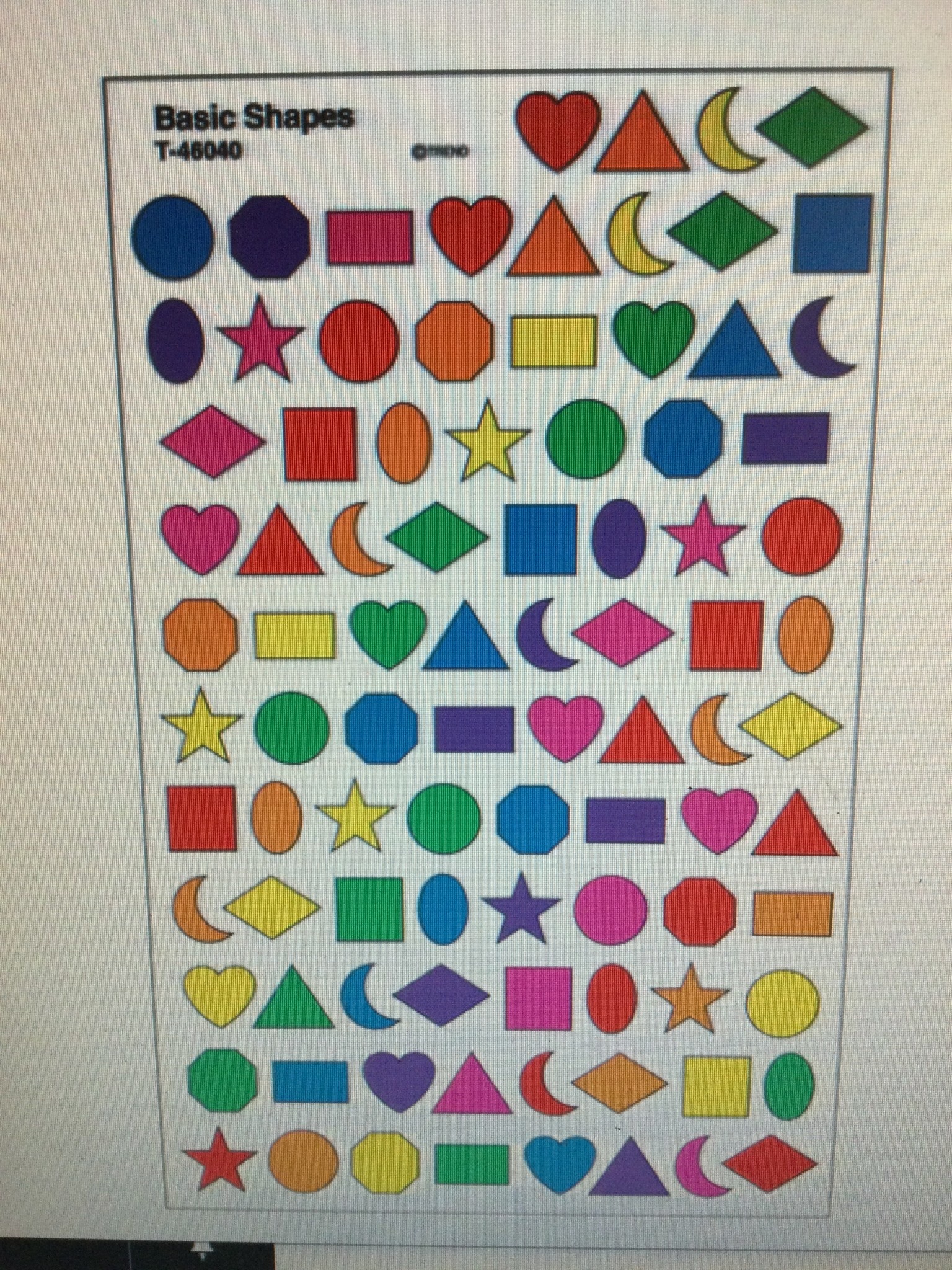 Basic Shapes Mini Stickers - School Spot