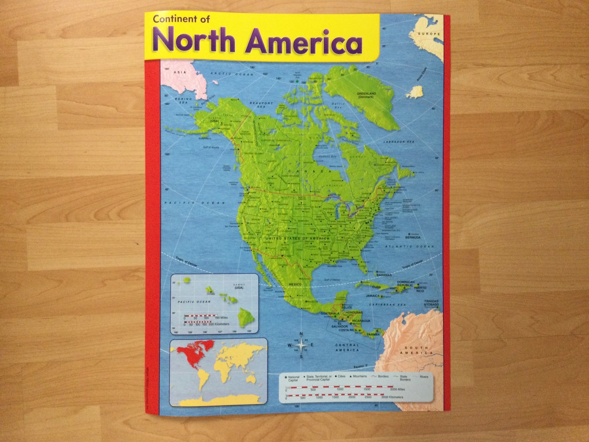 Map of North America Chart - School Spot