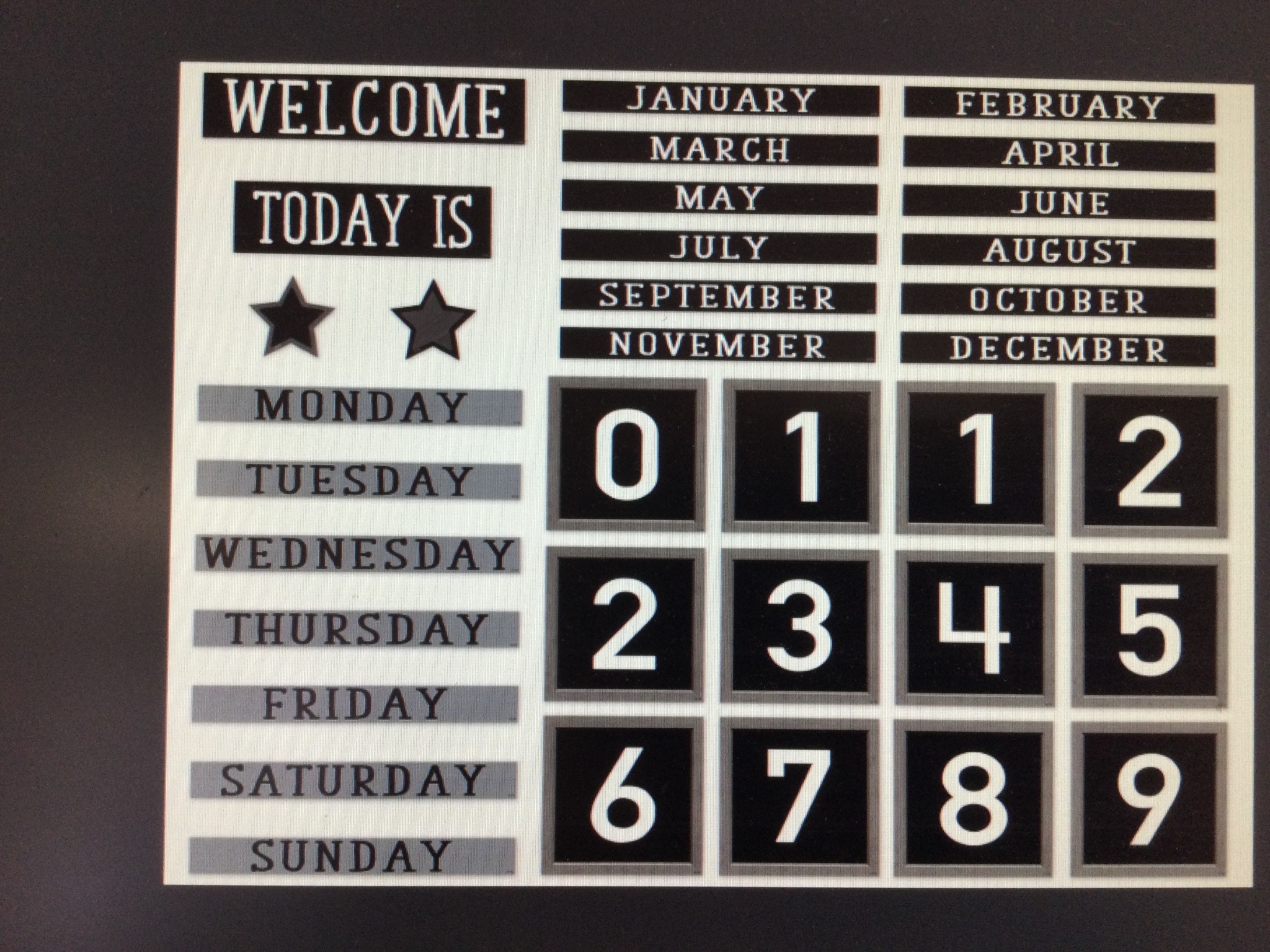 Modern Farmhouse Calendar Mini Bulletin Board - School Spot