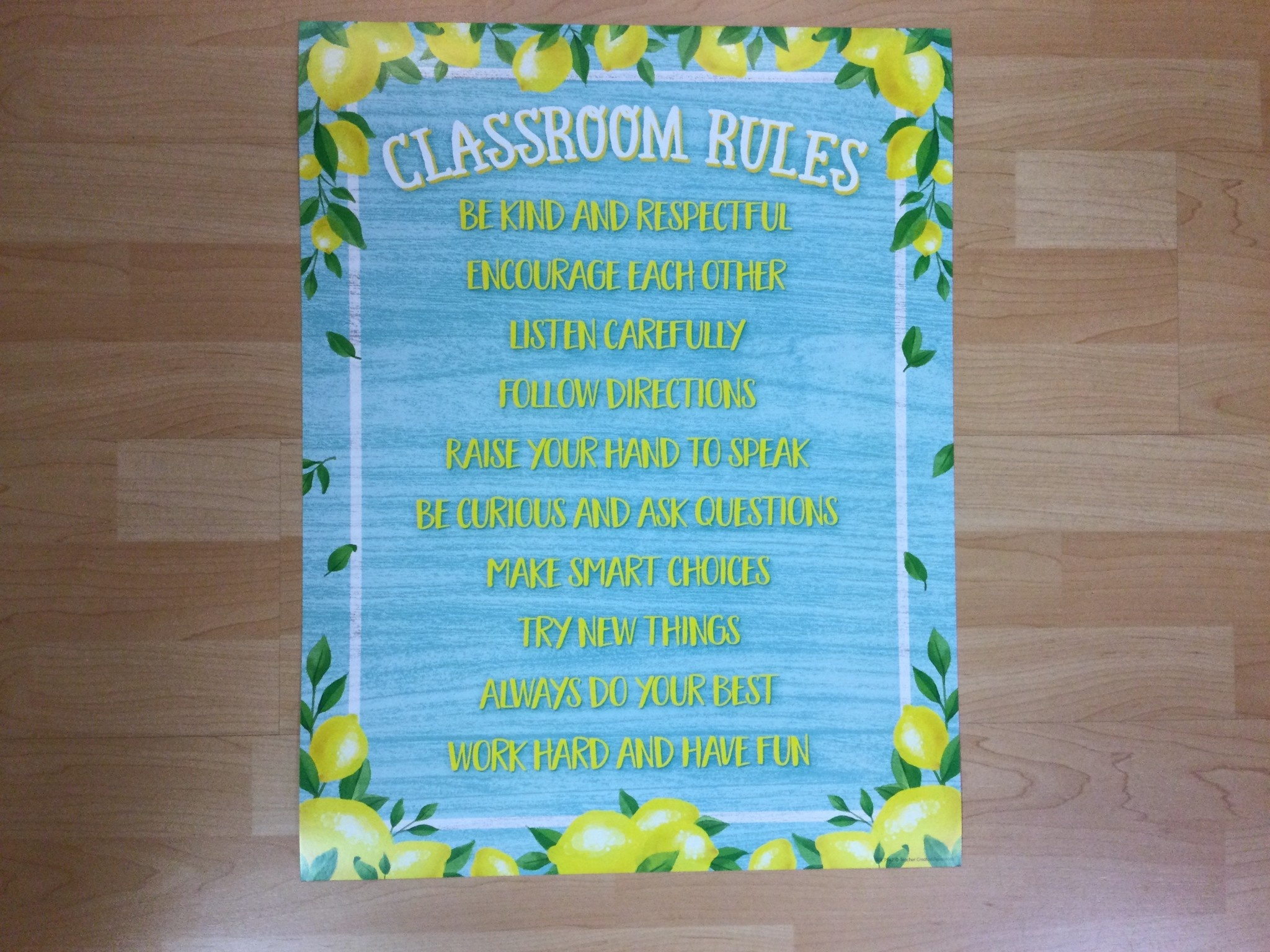 Lemon Zest Classroom Rules Chart - School Spot
