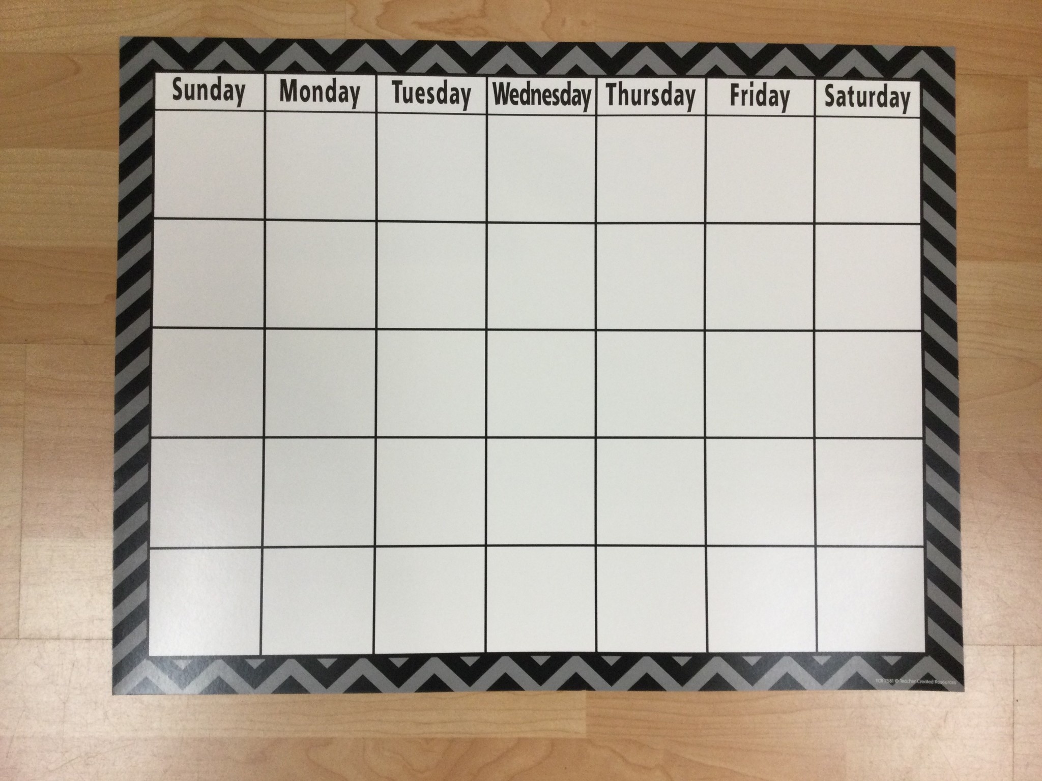 Black Chevron Calendar Chart 22"x 17" - School Spot
