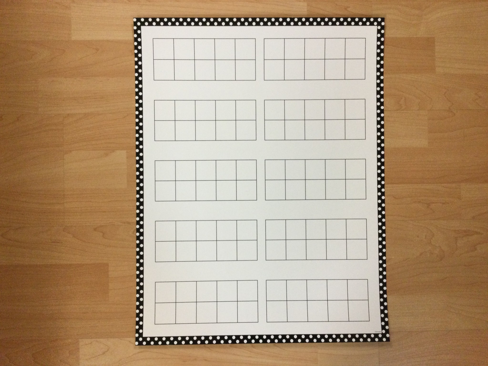 Black & White Polka Dot Ten Frames Chart - School Spot