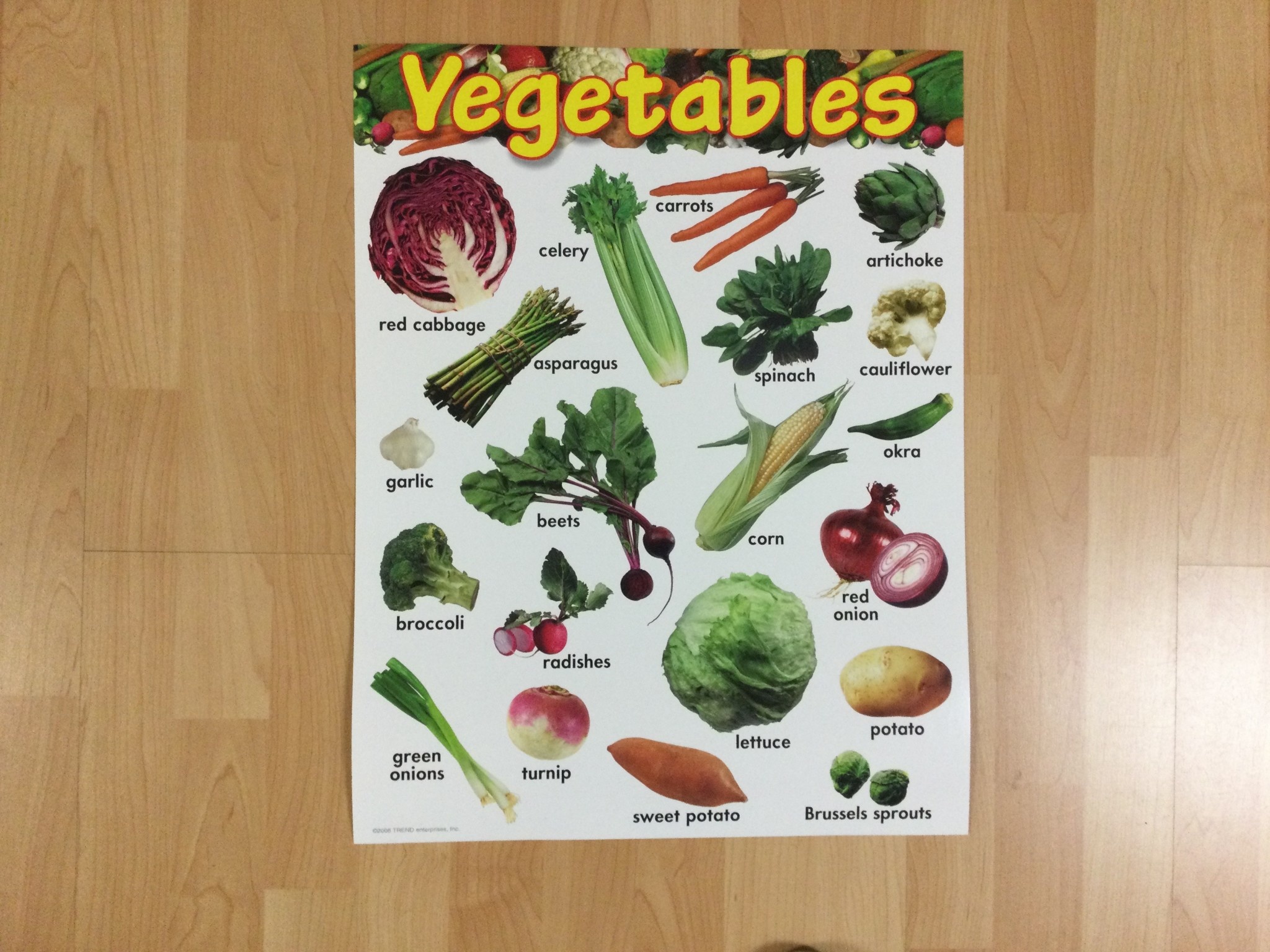 Vegetables Chart - School Spot