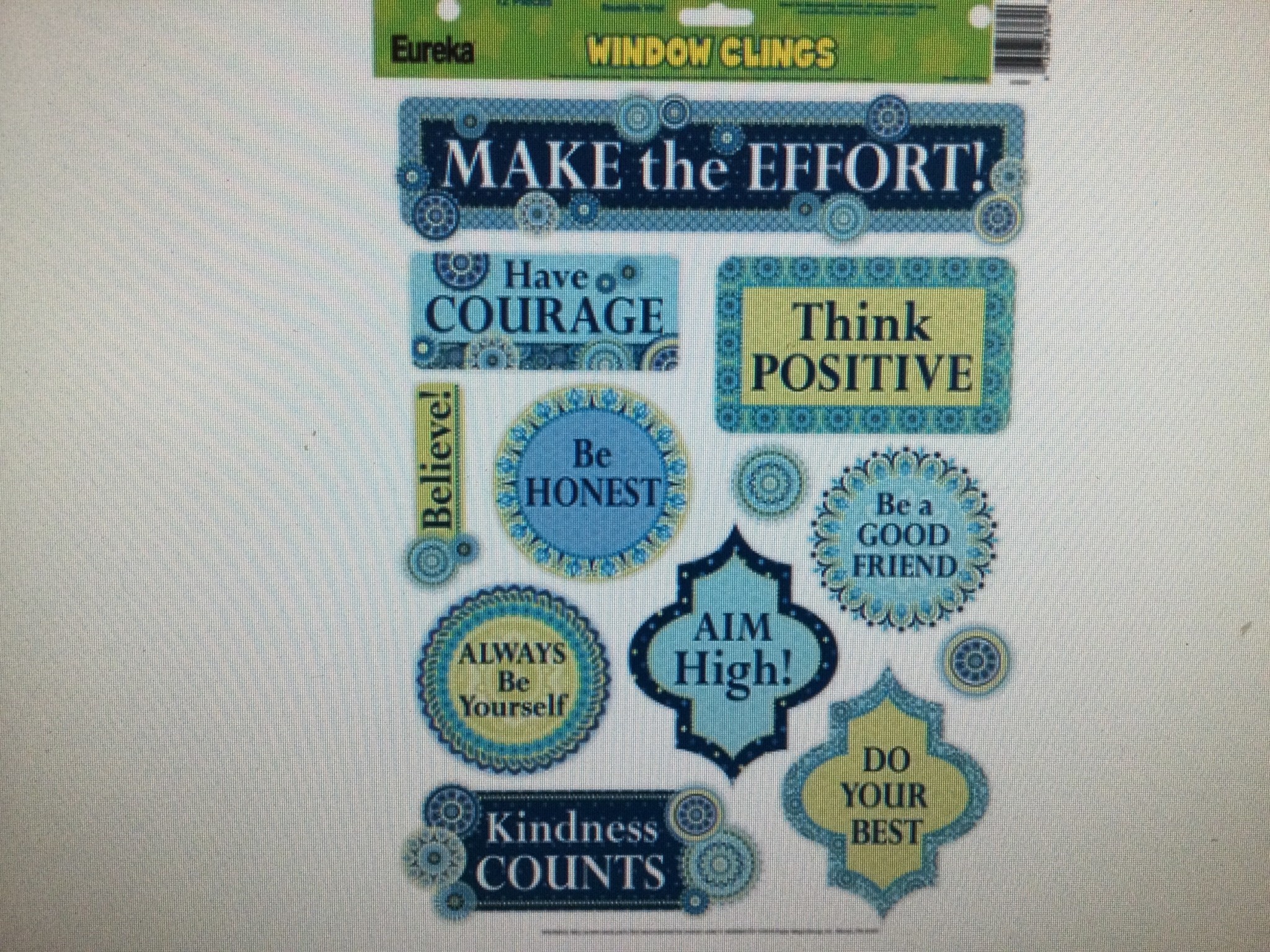 Blue Harmony Motivational Window Clings - School Spot