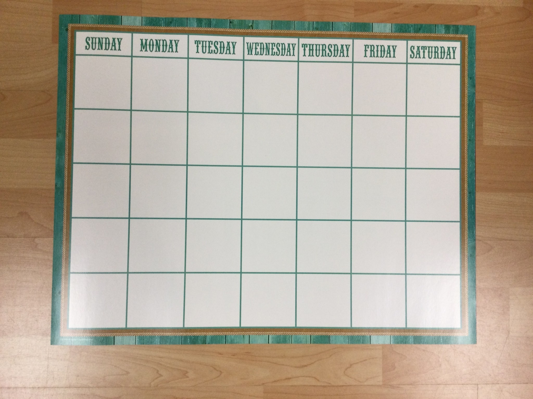 Shabby Chic Calendar Chart 22" x 17" - School Spot