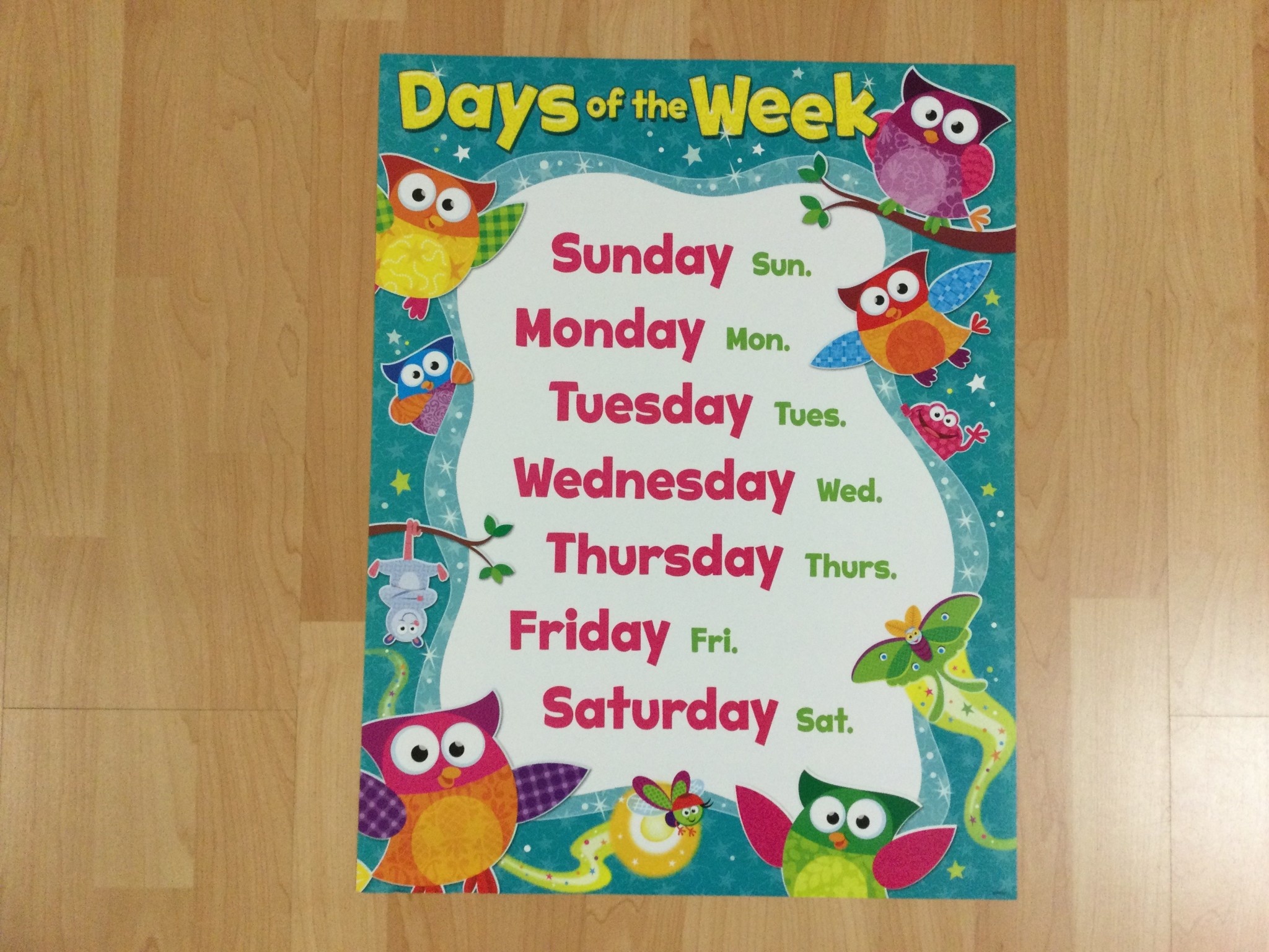 Owl Stars Days of the Week Chart - School Spot