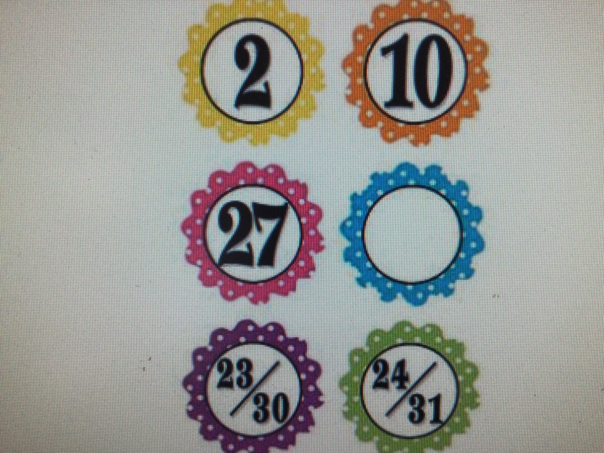 Polka Dot Flowers Calendar Days - School Spot