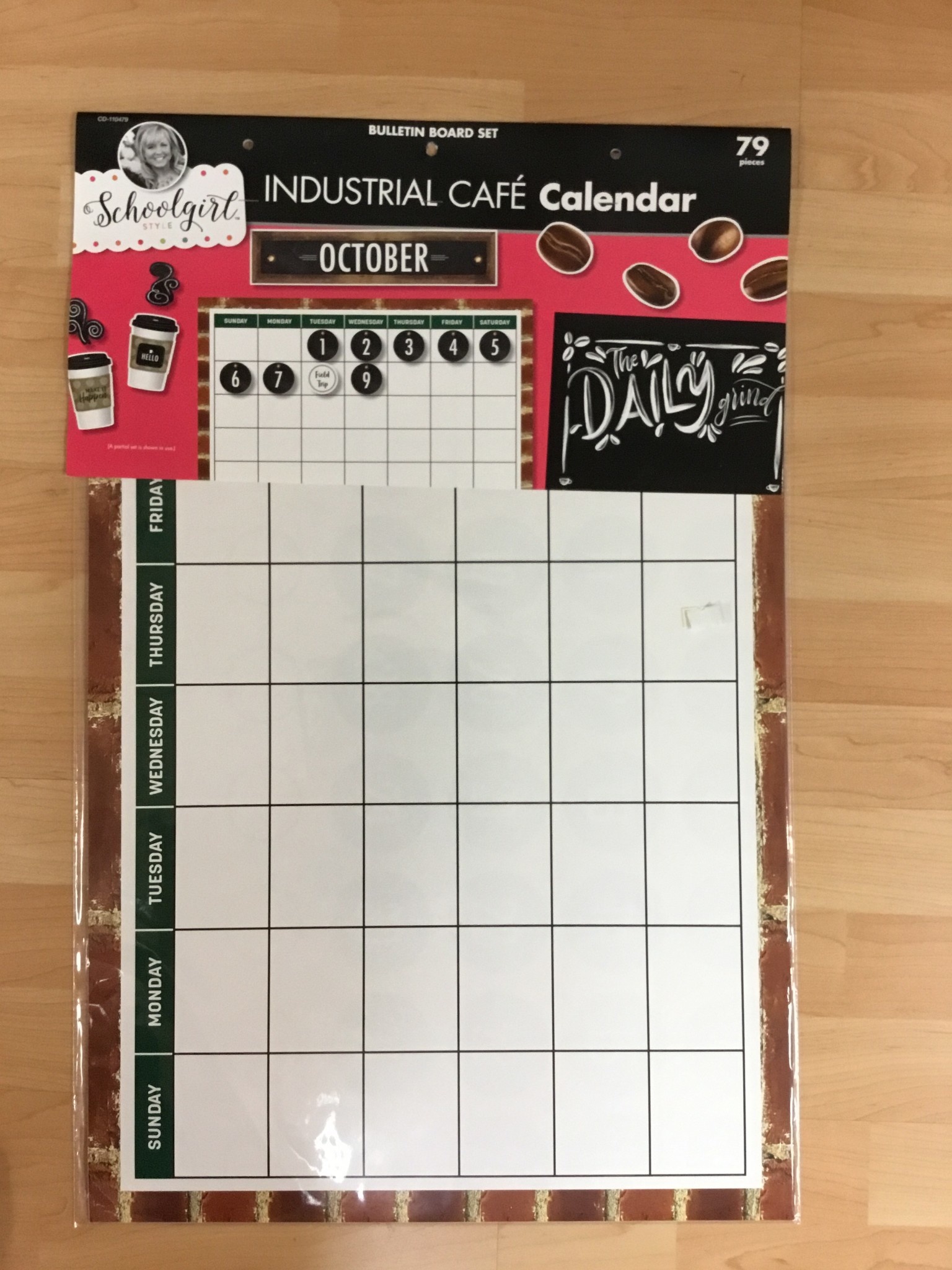 Schoolgirl Style Industrial Cafe Calendar Bulletin Board - School Spot