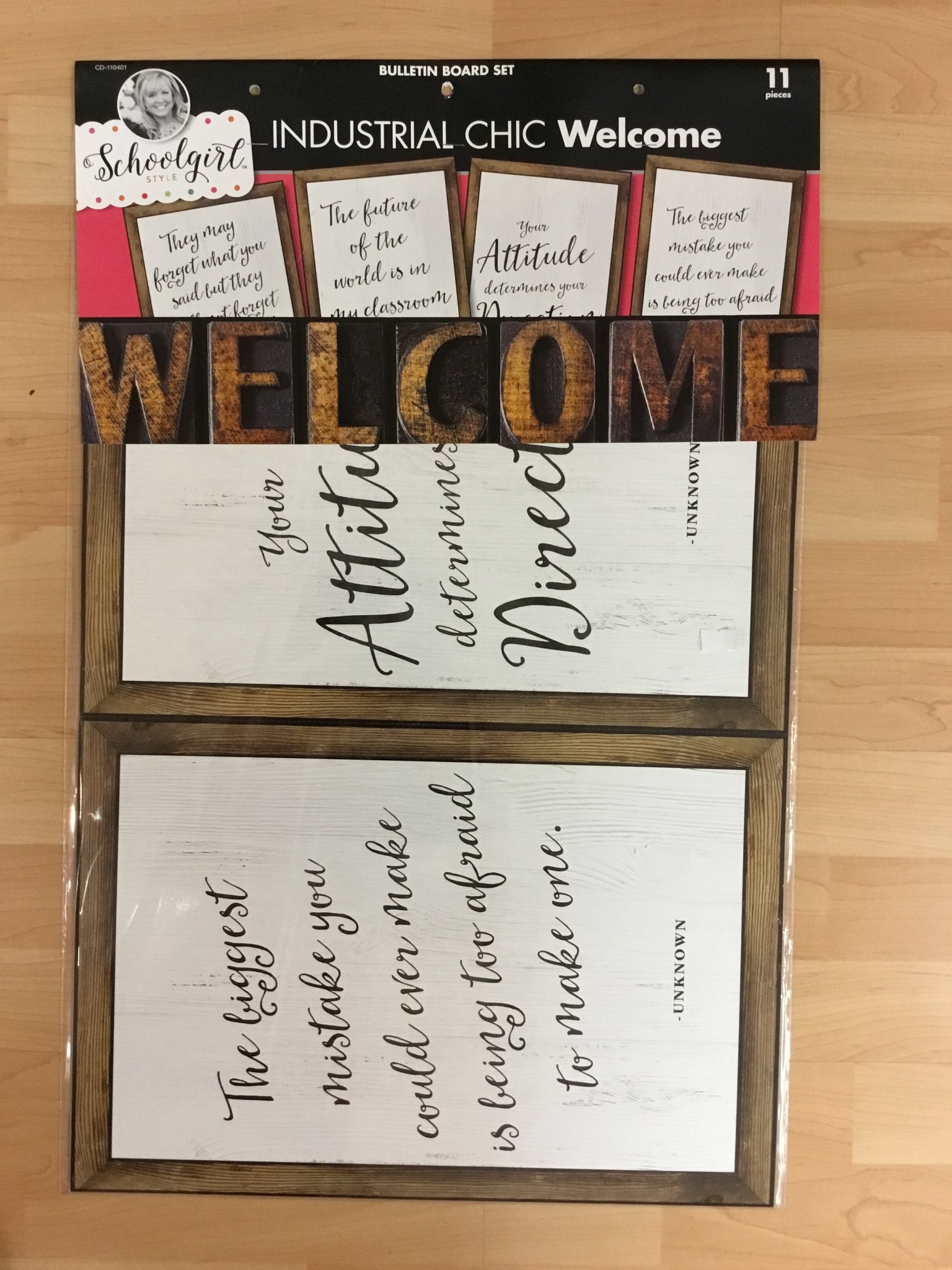 Schoolgirl Style Industrial Chic Welcome Bulletin Board - School Spot