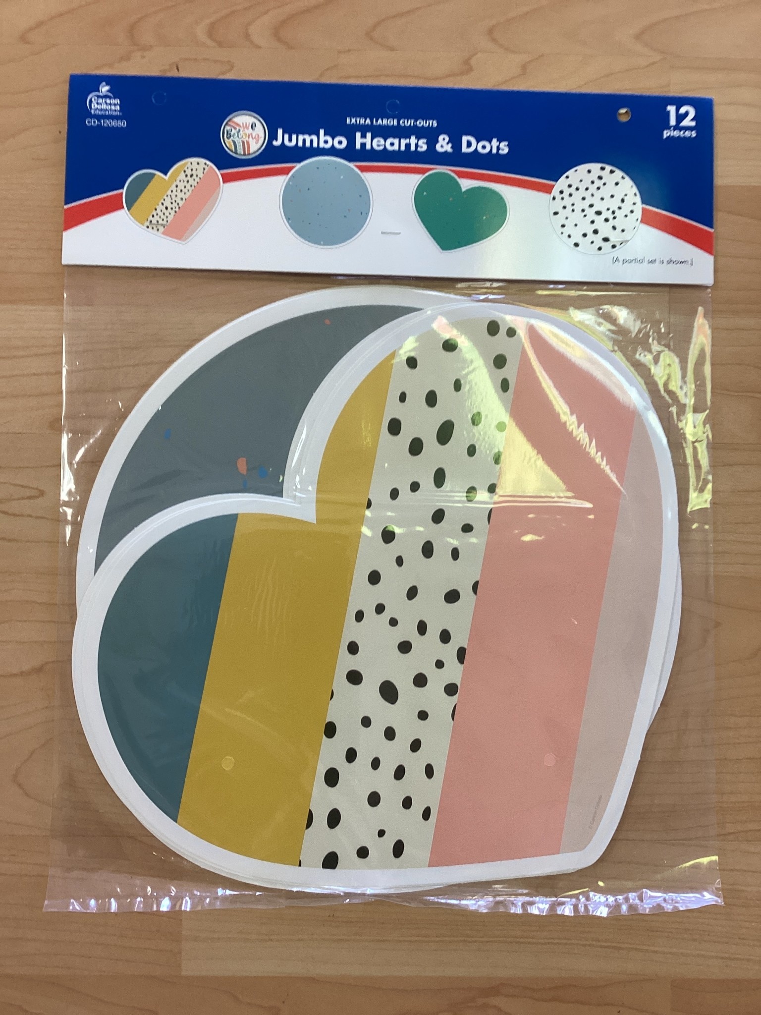 We Belong Jumbo Hearts & Dots Cutouts - School Spot