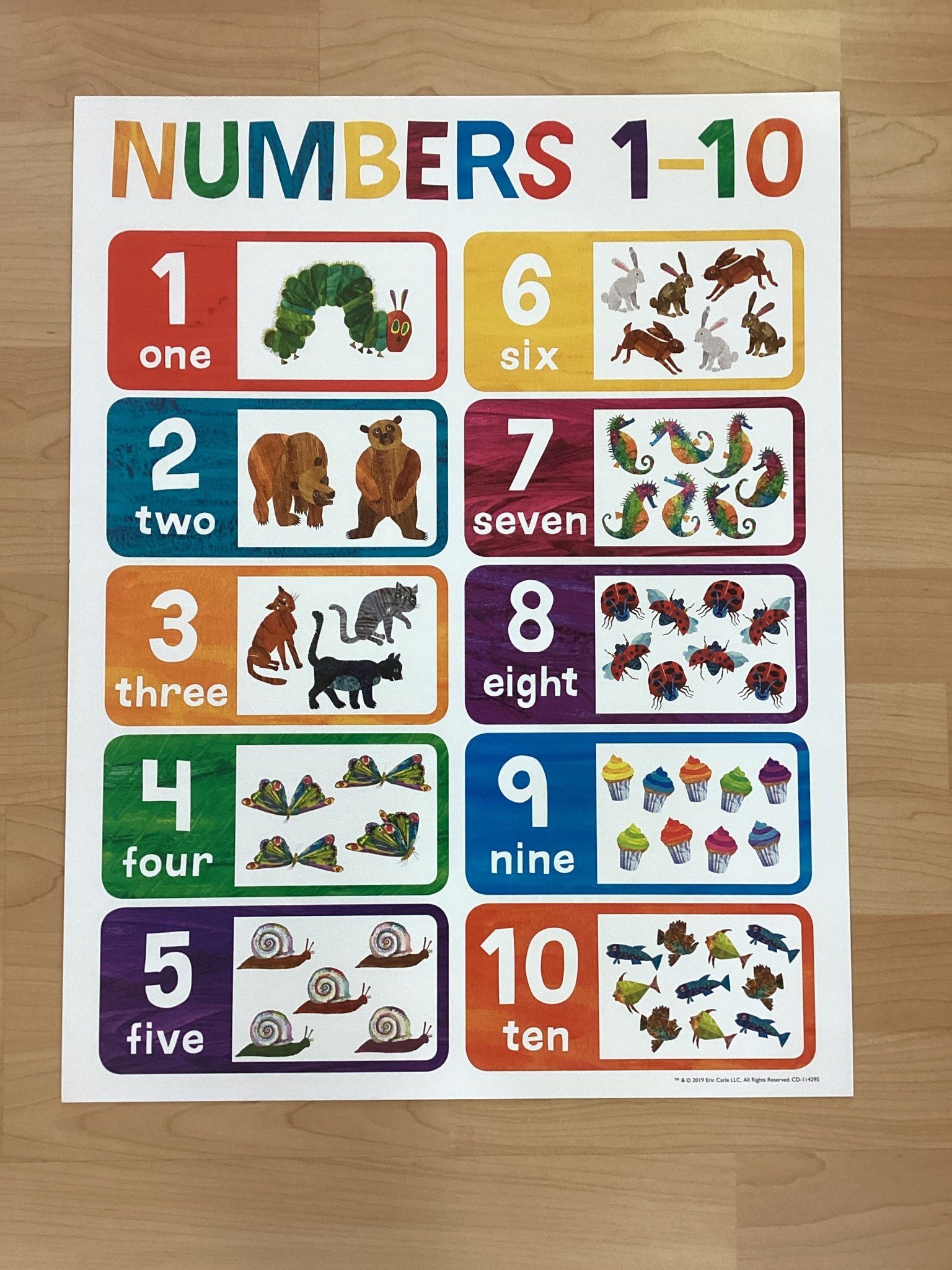Eric Carle Numbers 1-10 Chart - School Spot