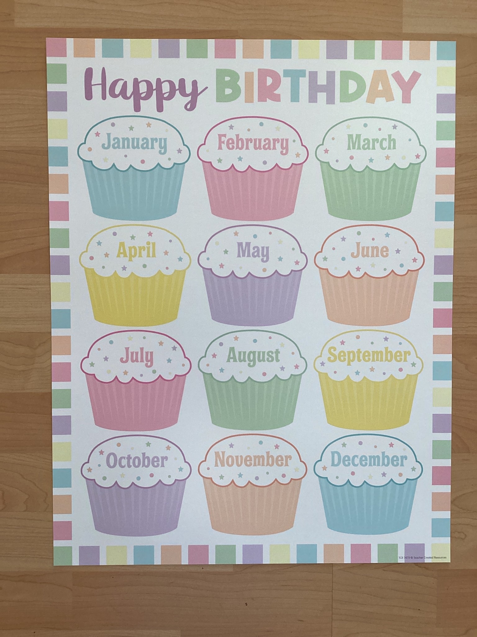 Pastel Pop Birthday Chart - School Spot