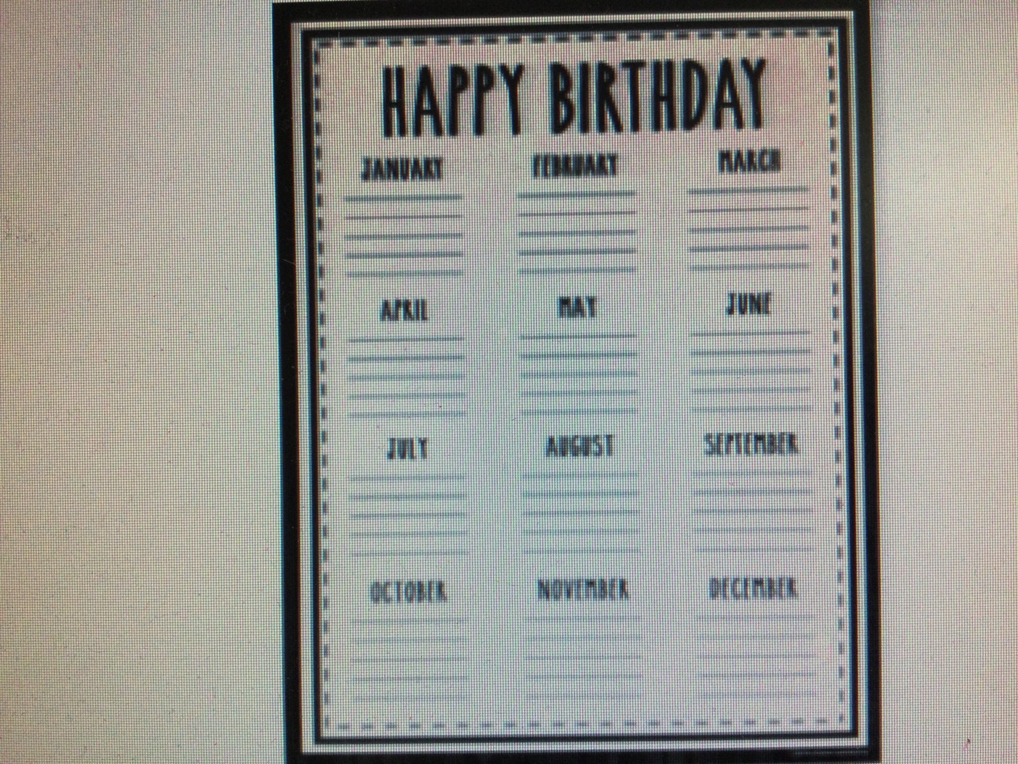 Modern Farmhouse Happy Birthday Chart - School Spot