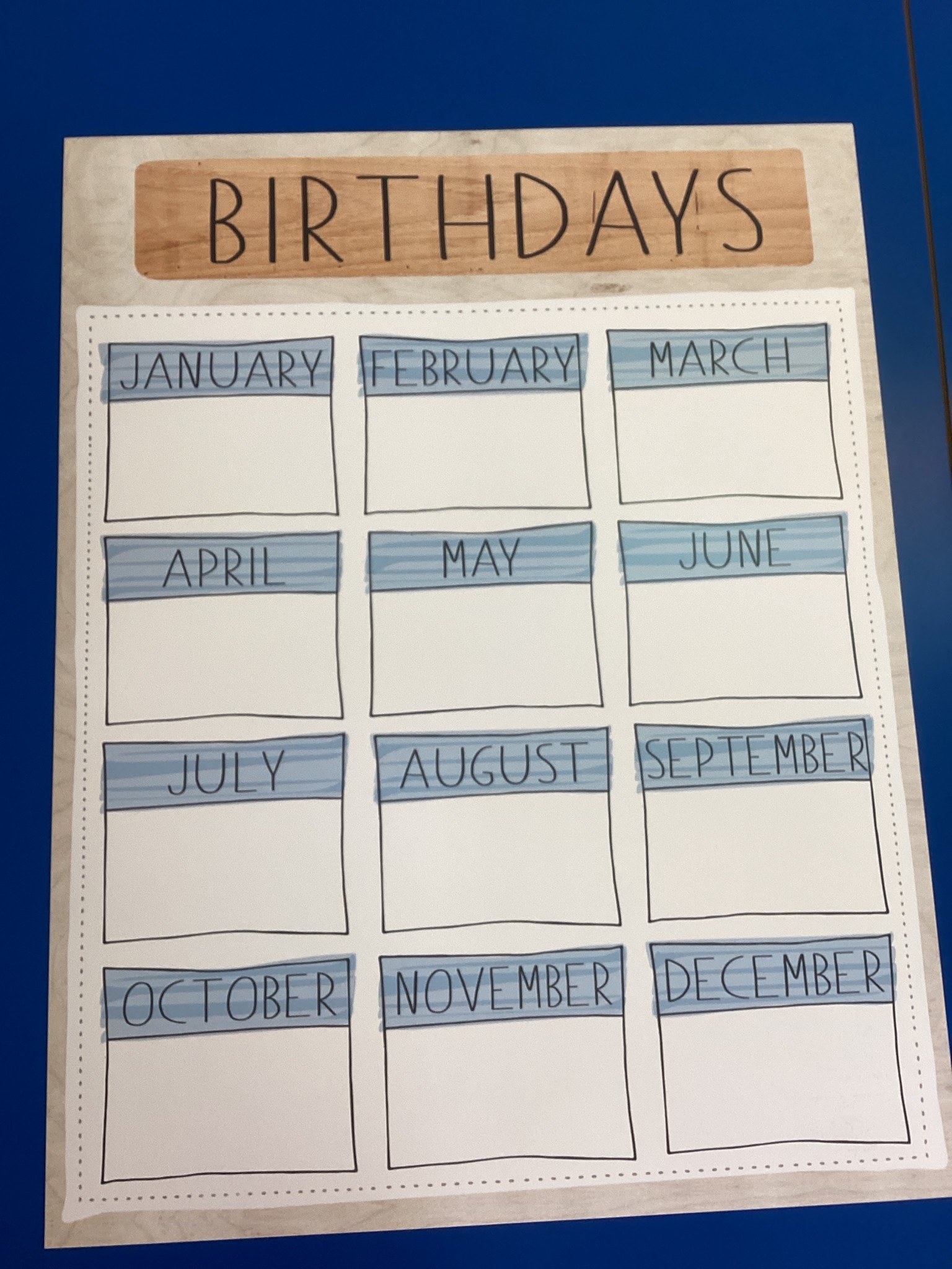 A Close-Knit Class Birthday Chart - School Spot