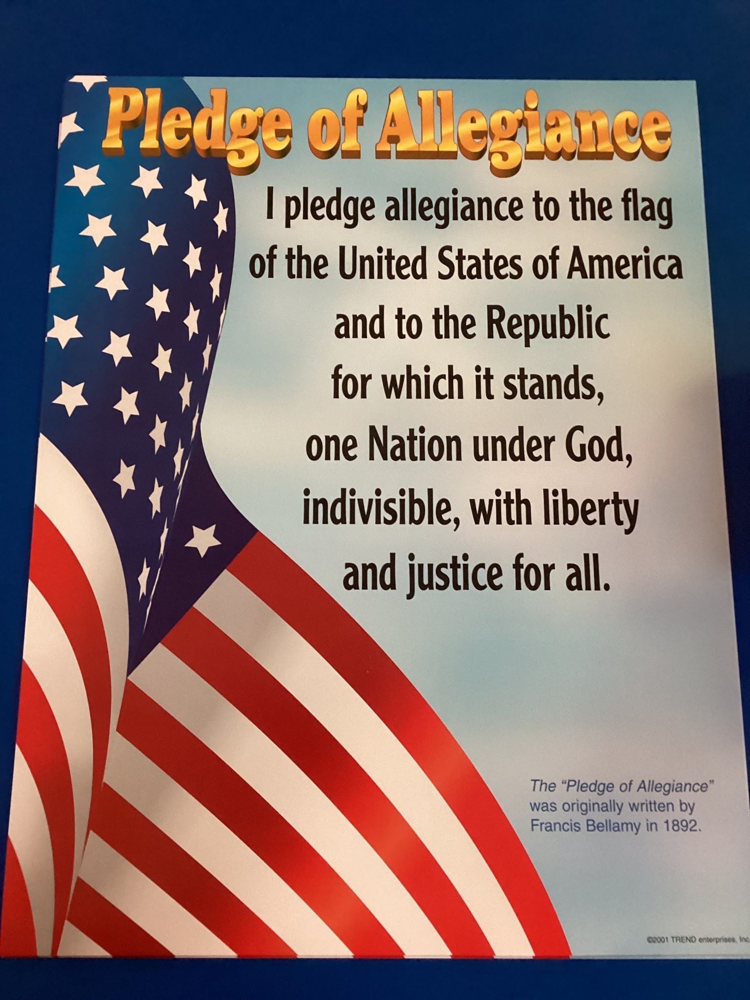 Pledge of Allegiance Chart - School Spot