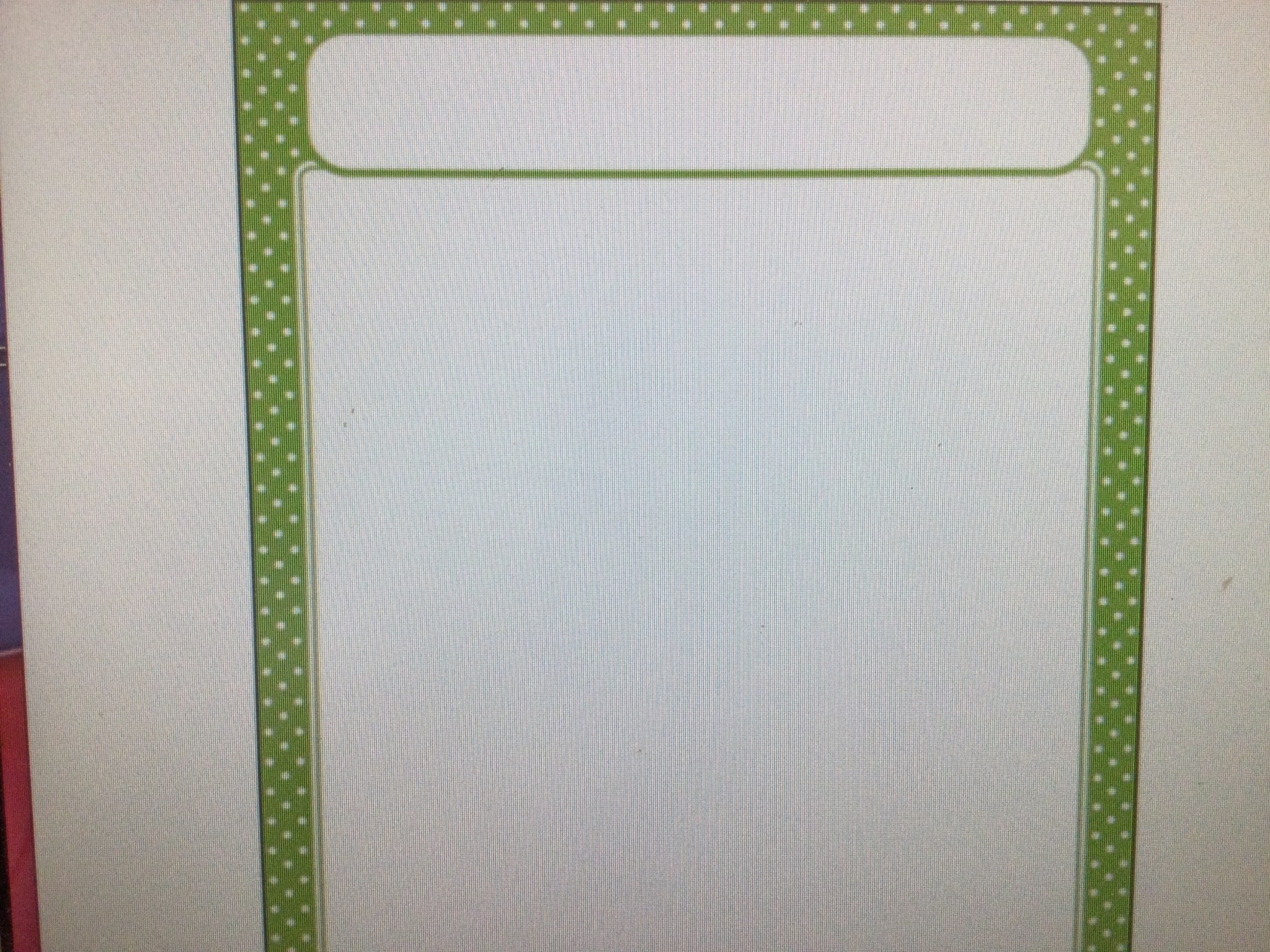 Lime Polka Dot Blank Chart - School Spot
