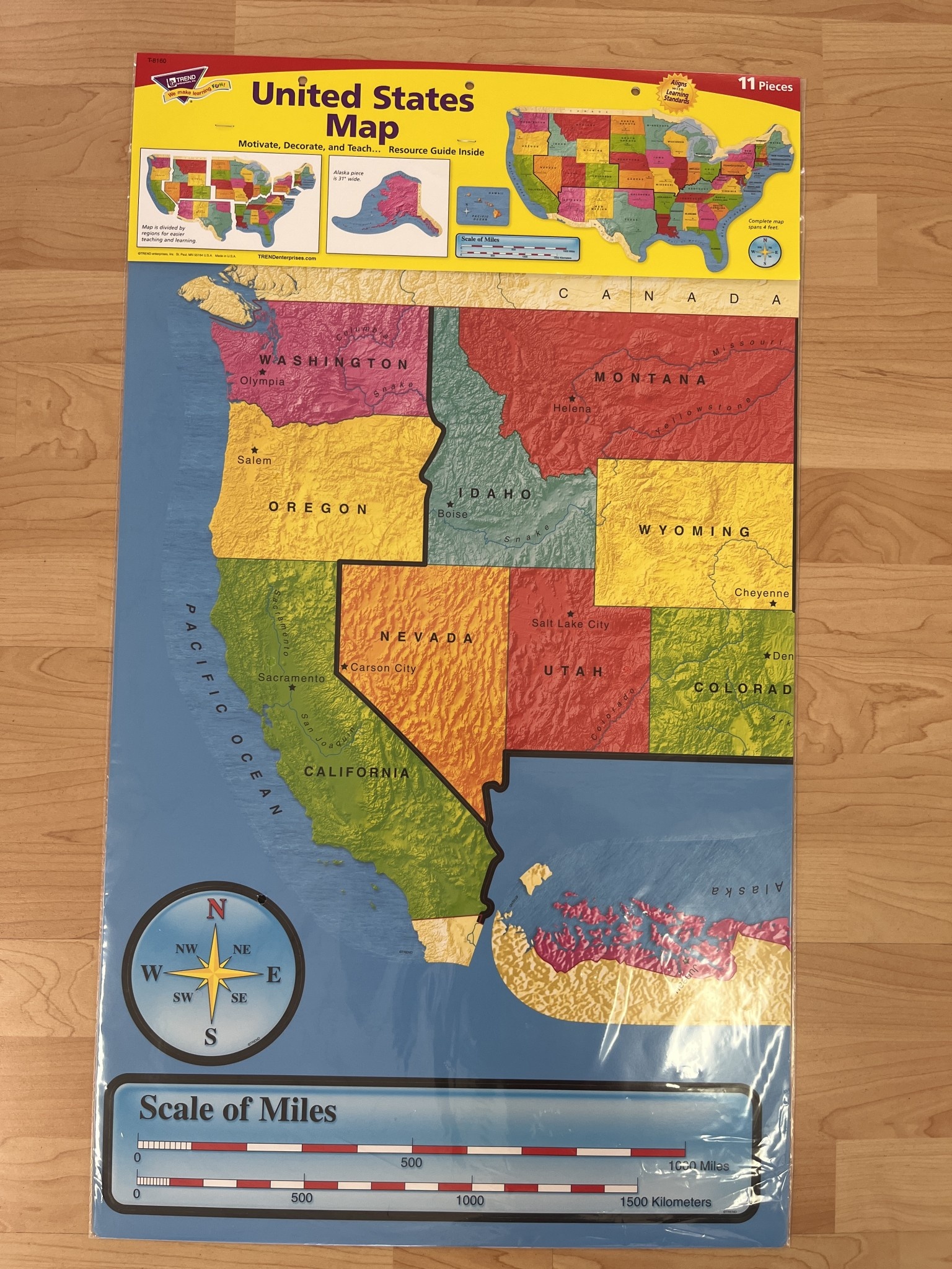 United States Map Bulletin Board - School Spot