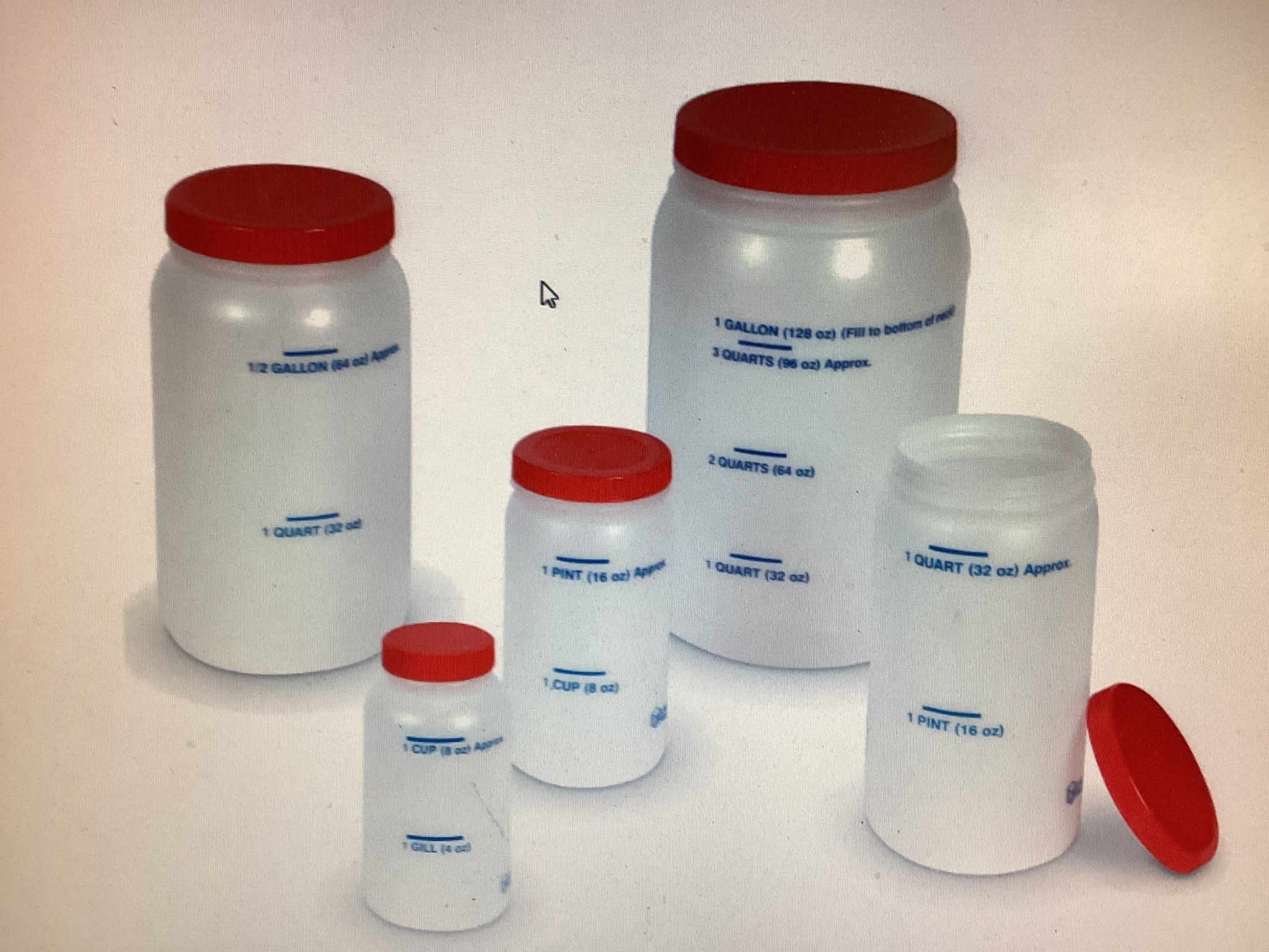 Set of 5 Measuring Jars (Both Metric and US Customary Units) - School Spot