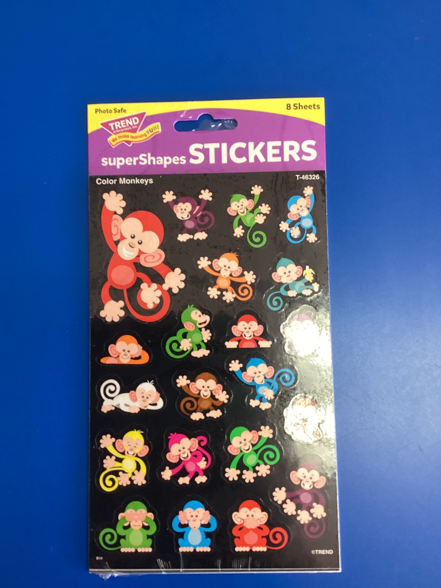 Color Monkeys Super Shapes Stickers - School Spot