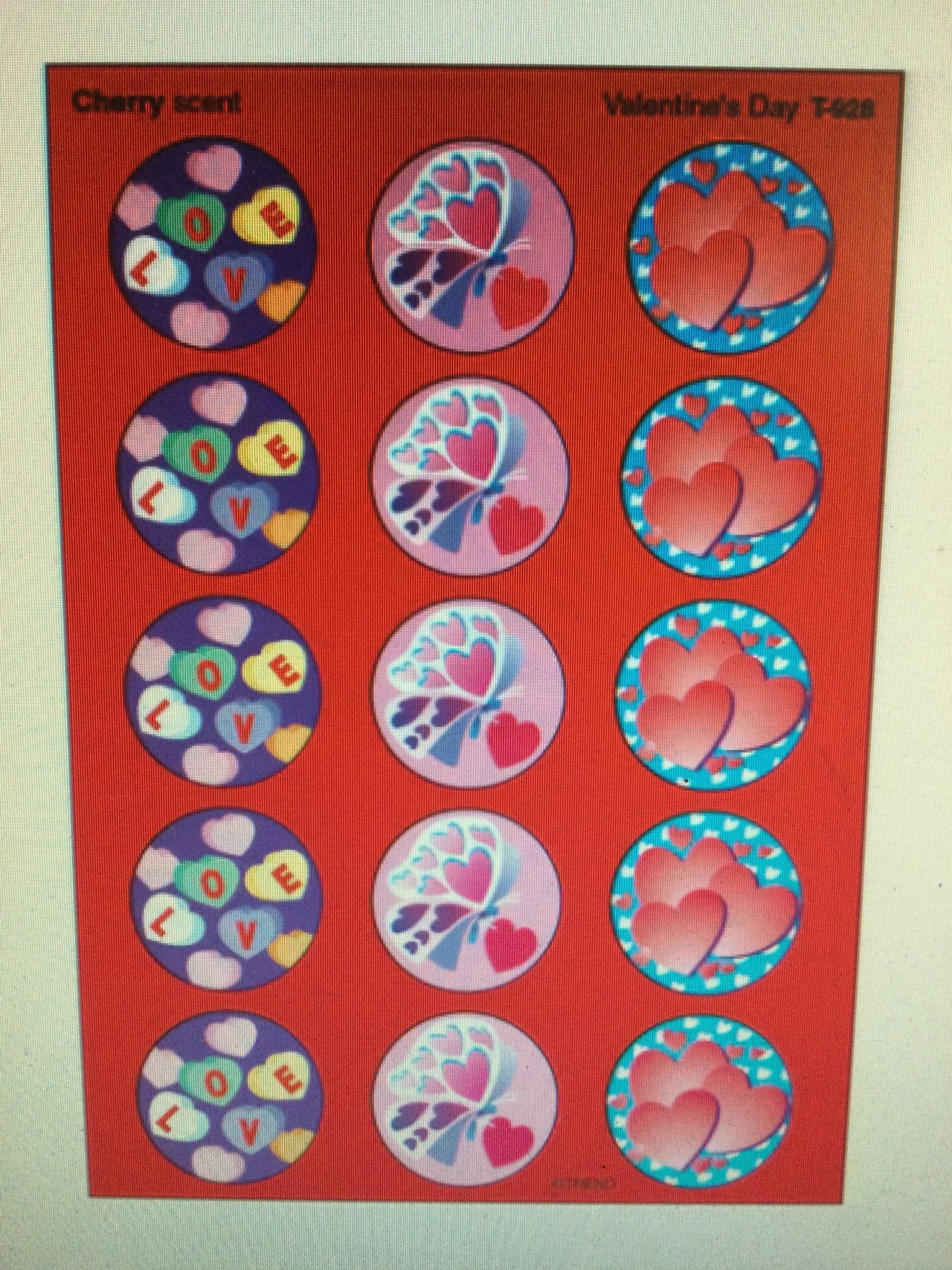 Valentine's Day Cherry Scratch 'n Sniff Stinky Stickers 60pc - School Spot