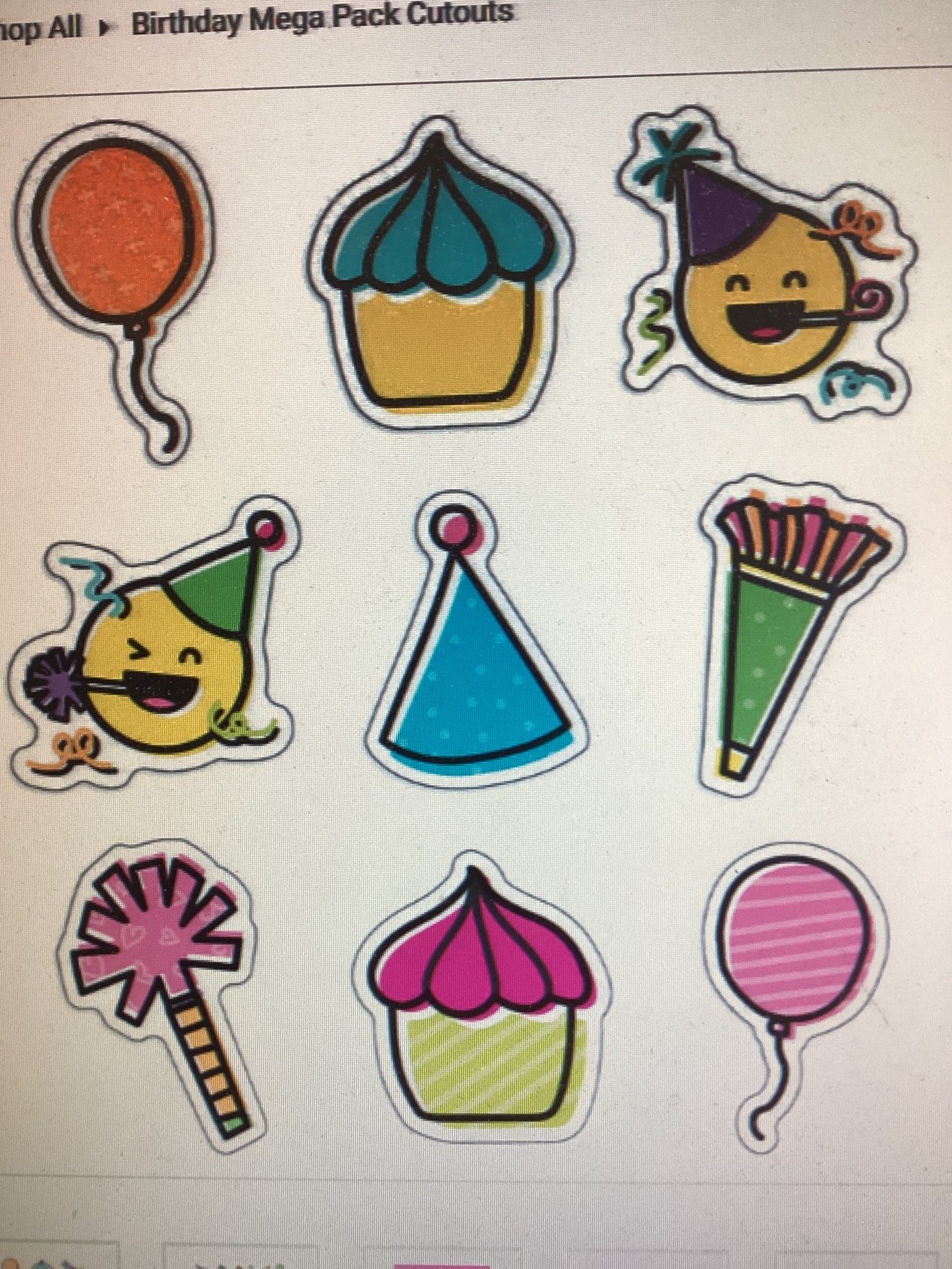 Birthday Cutouts Mega Pack 150pc - School Spot
