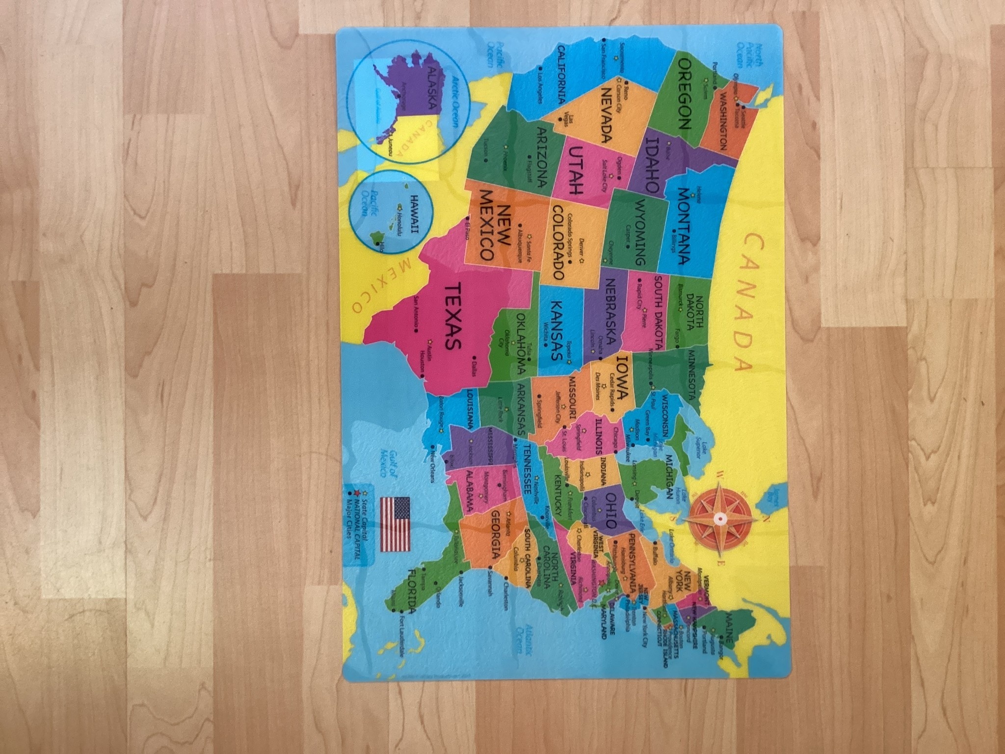 US Map Smart Poly Learning Mat - School Spot
