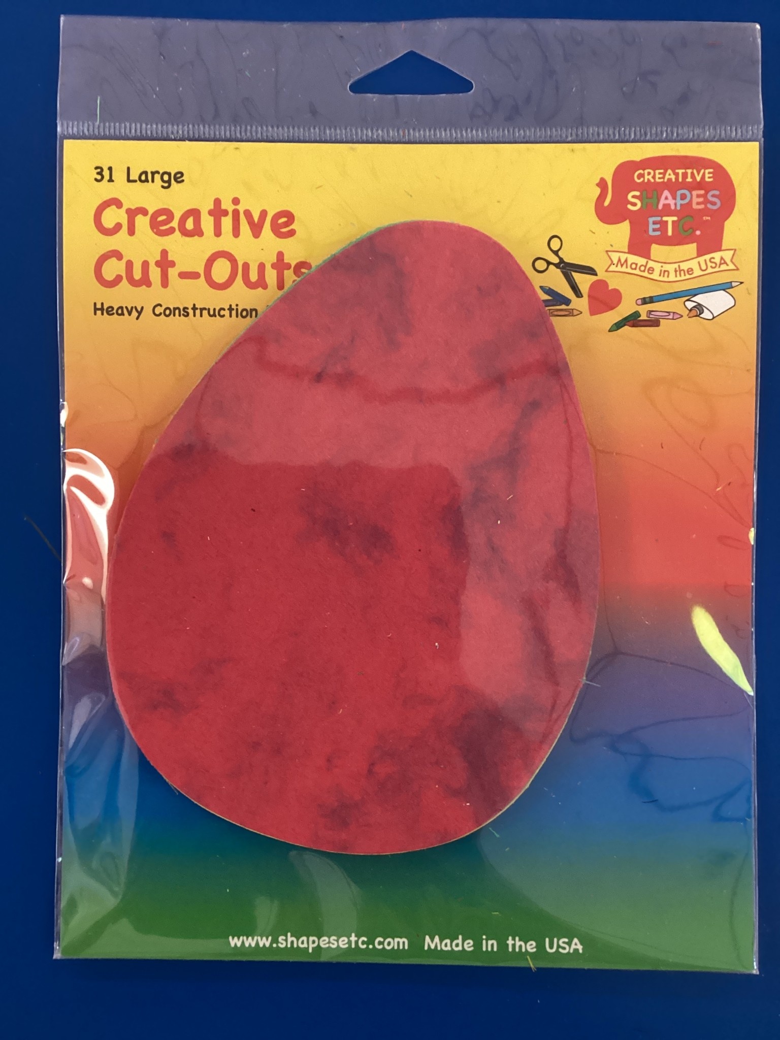 Marbled Asst Color Egg Cutouts 31pc - School Spot