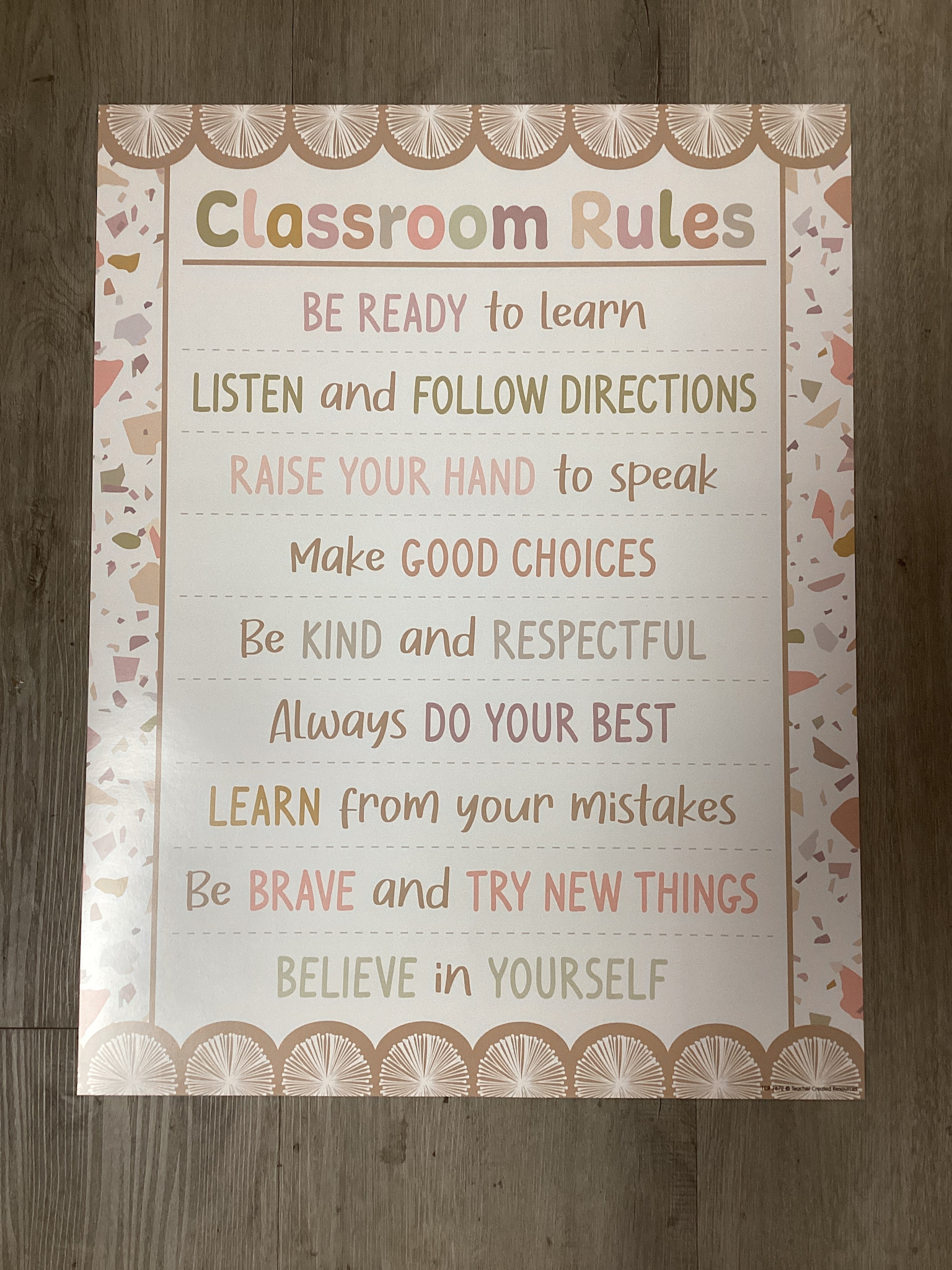 Terrazzo Tones Classroom Rules Chart - School Spot