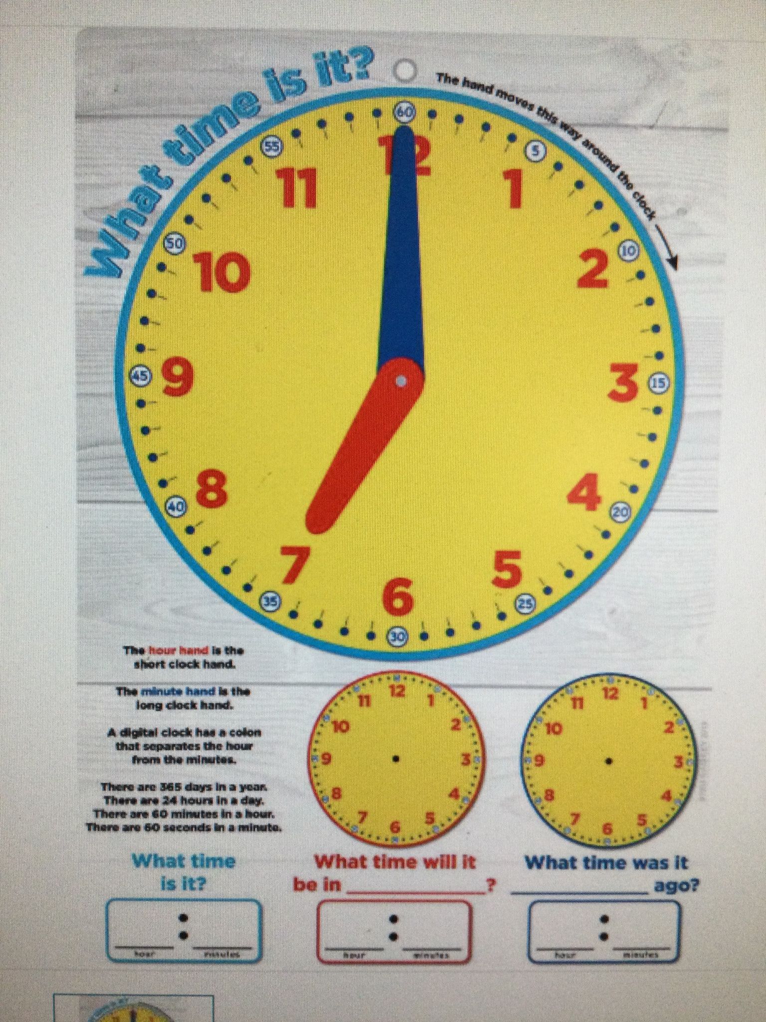 Basic Clock Face Smart Wheel Basic Clock Face Smart Wheel - School Spot