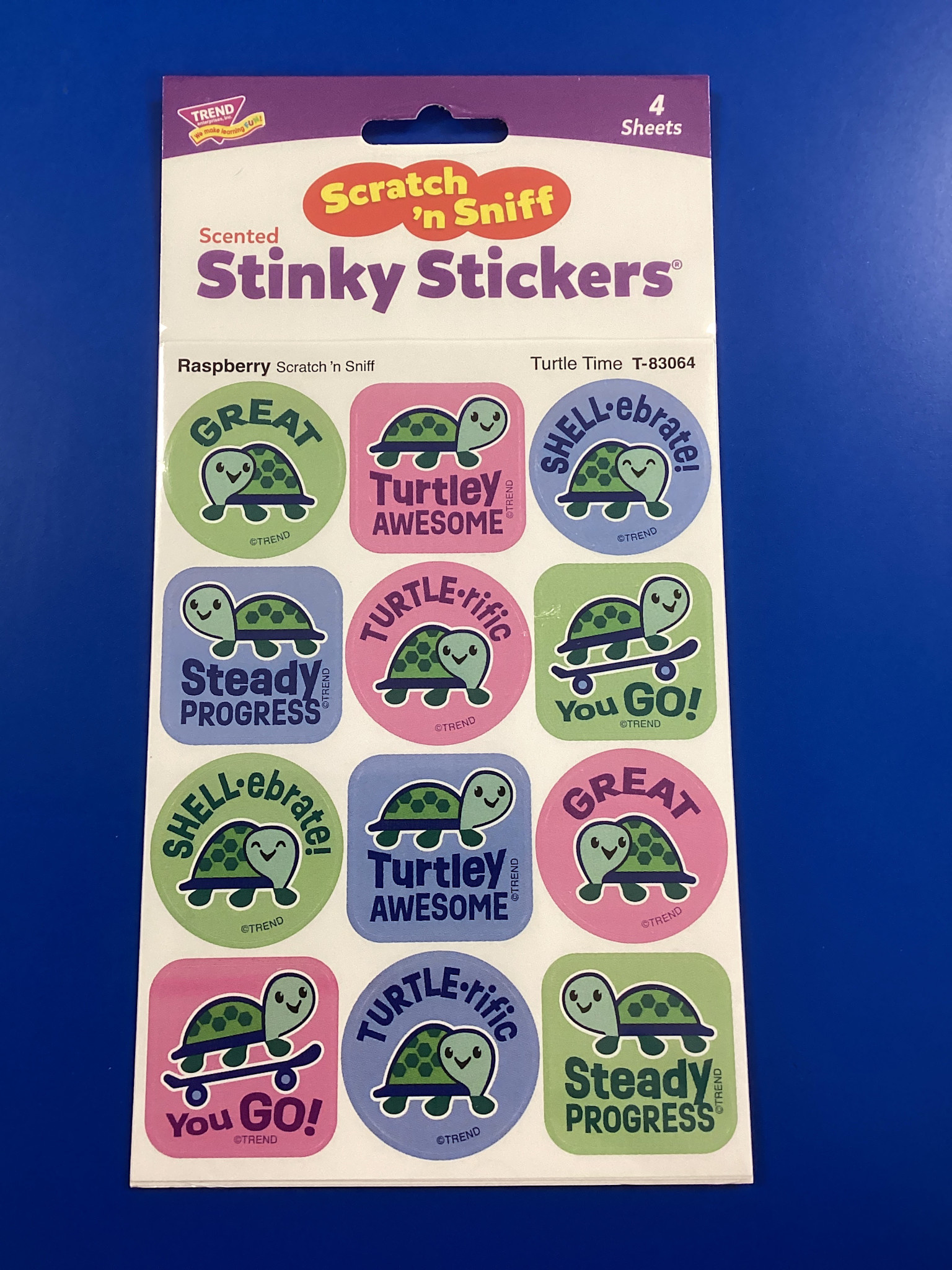 Turtle Time, Raspberry scent Scratch 'n Sniff Stinky Stickers - School Spot