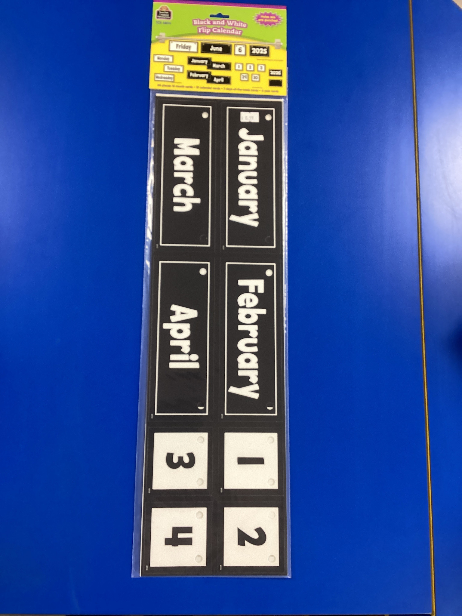 Black and White Flip Calendar - School Spot