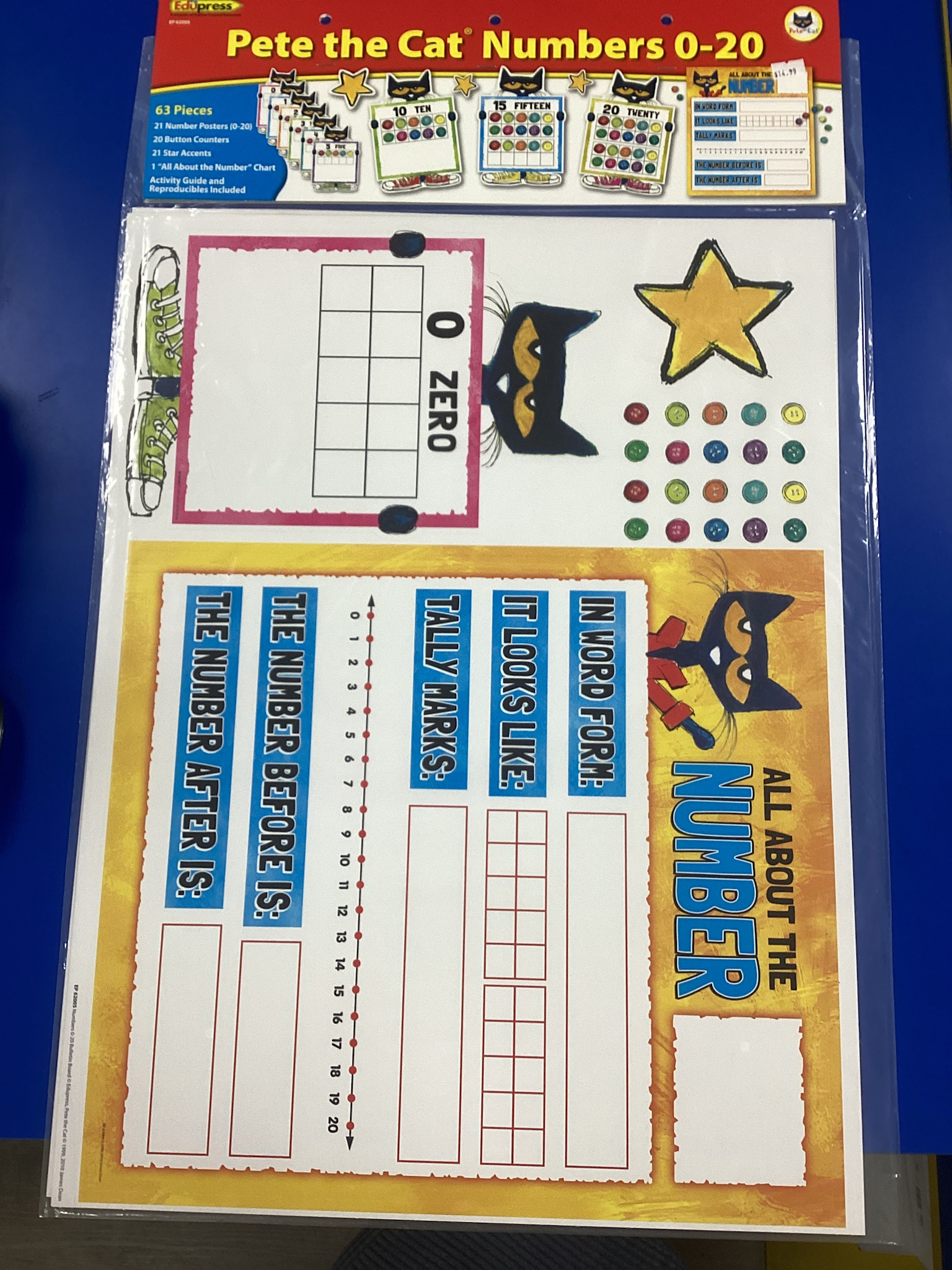 Pete the Cat Numbers 0-20 Bulletin Board - School Spot