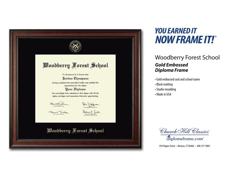 Woodberry Forest School Gold Embossed Diploma Frame - Woodberry School ...