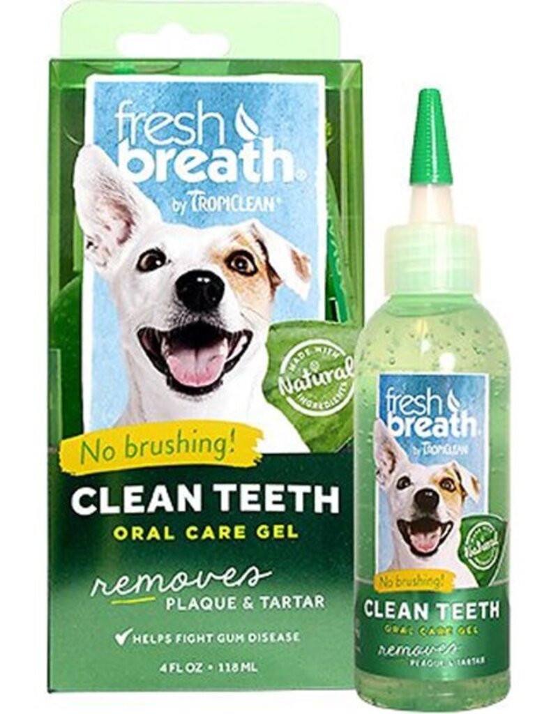 TropiClean Fresh Breath Oral Care Clean Teeth Gel for Dogs 4 fl oz ...