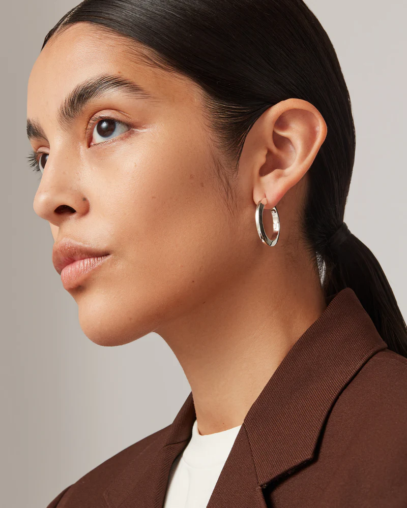 Jenny Bird Toni hinged hoop earring silver JB3157 HPS Crabapple Clothing Company