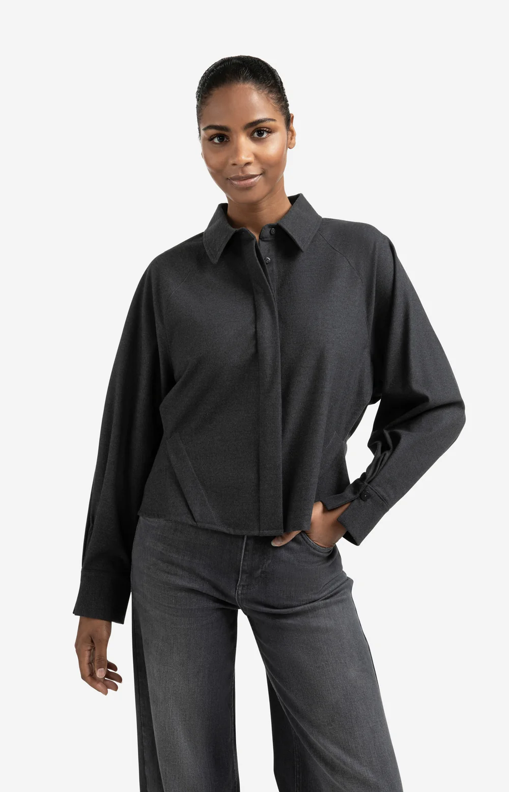 Yaya Batwing blouse with back pleat 1201170 - Crabapple Clothing Company