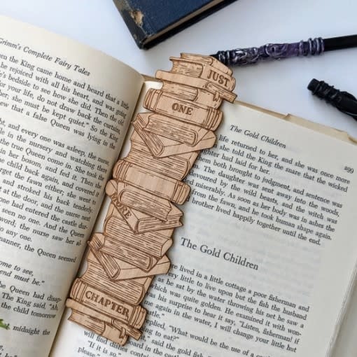 Just One More Page Wooden Bookmark - Sanctum Games