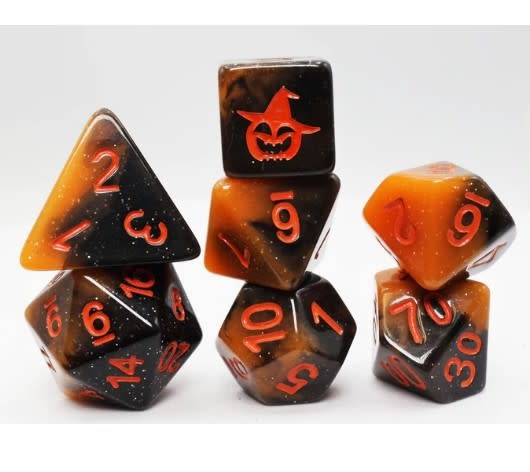 Halloween Pumpkin RPG Dice Set with Sanctum Logo - Sanctum Games
