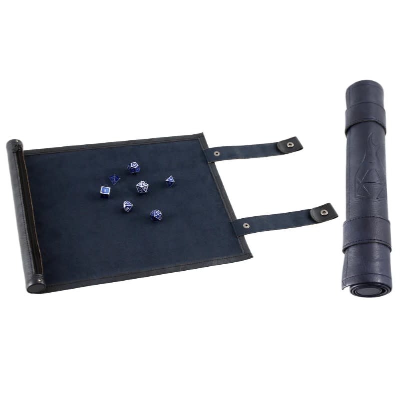 Scroll Dice Tray with Dice Storage: Blue - Sanctum Games