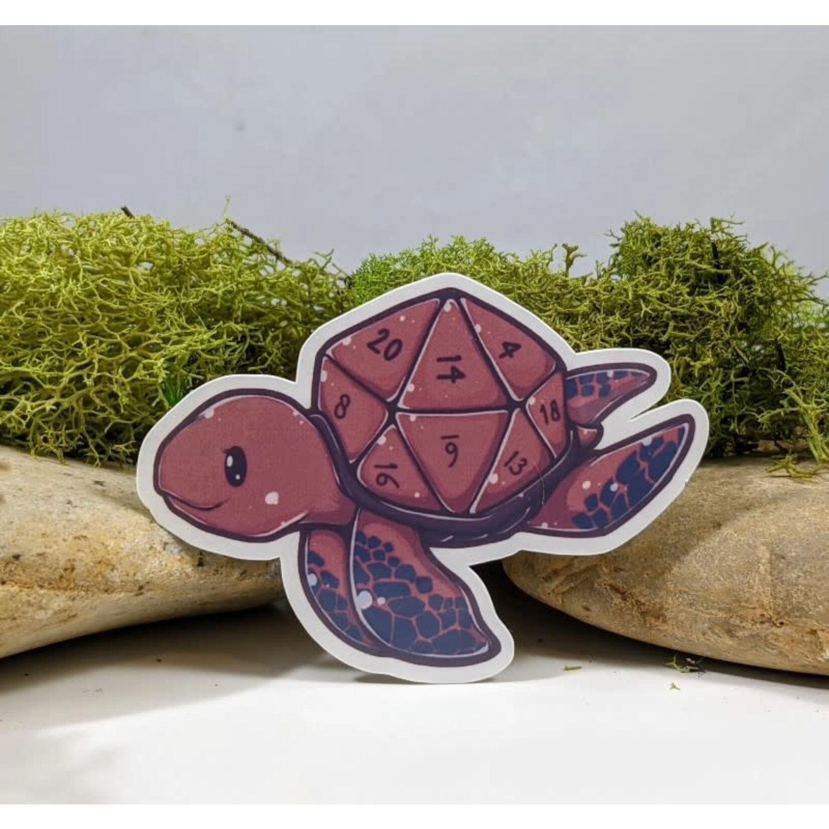 Turtle with D20 Shell Sticker - Sanctum Games