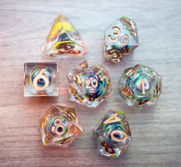 Elixir Liquid Core Sharp Edge Resin RPG Dice Set - Sanctum Games